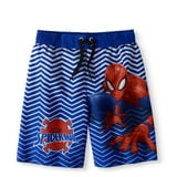 Marvel Spider-Man Boys' Swim Trunks, Graphic Design, Mesh Lining, Blue ...