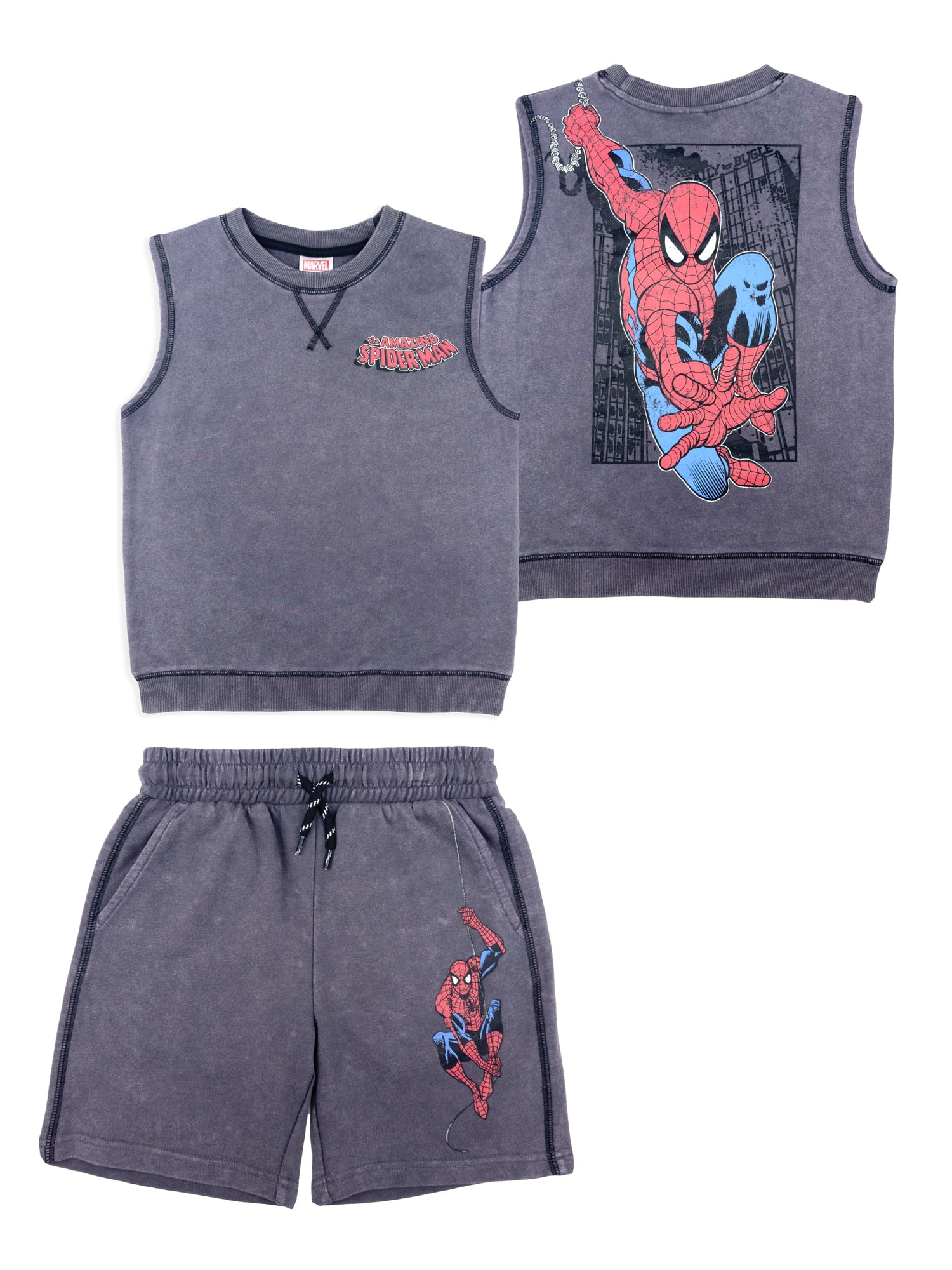Spider-Man Boys Graphic Tank and Shorts 2 Piece Outfit Set - Walmart.com