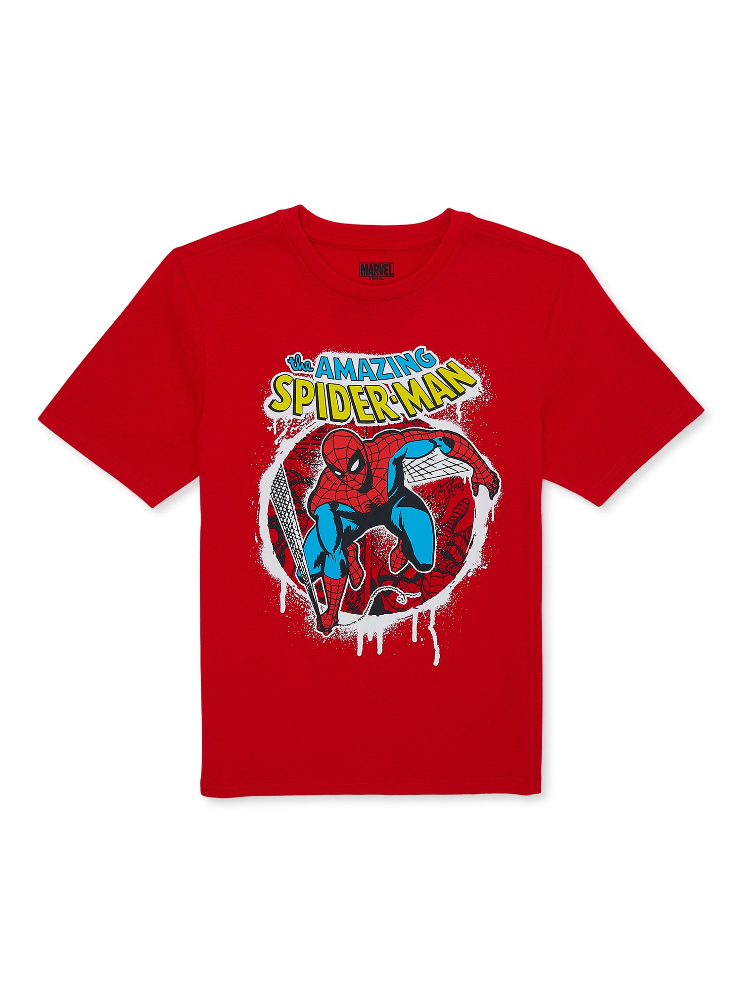 Marvel Boys Spider-Man City Slinger, Crew Neck, Short Sleeve, Graphic T ...