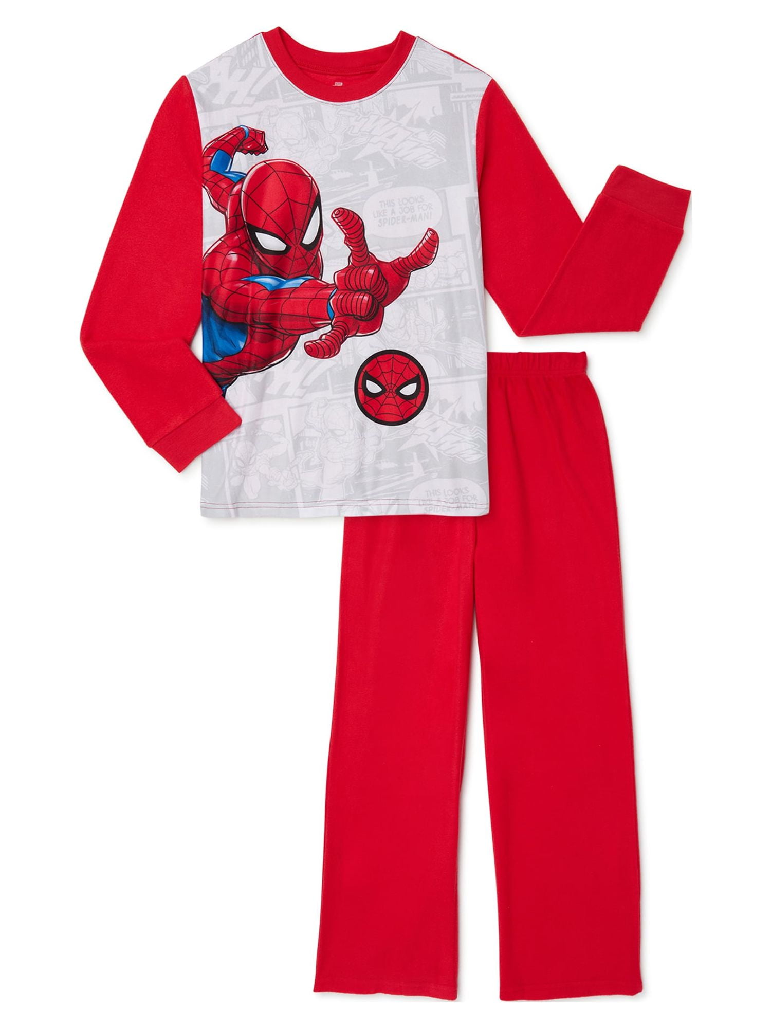Spider-Man Boys Pajama Set, Long Sleeve Top and Pants, Sizes 4-12, Cozy ...