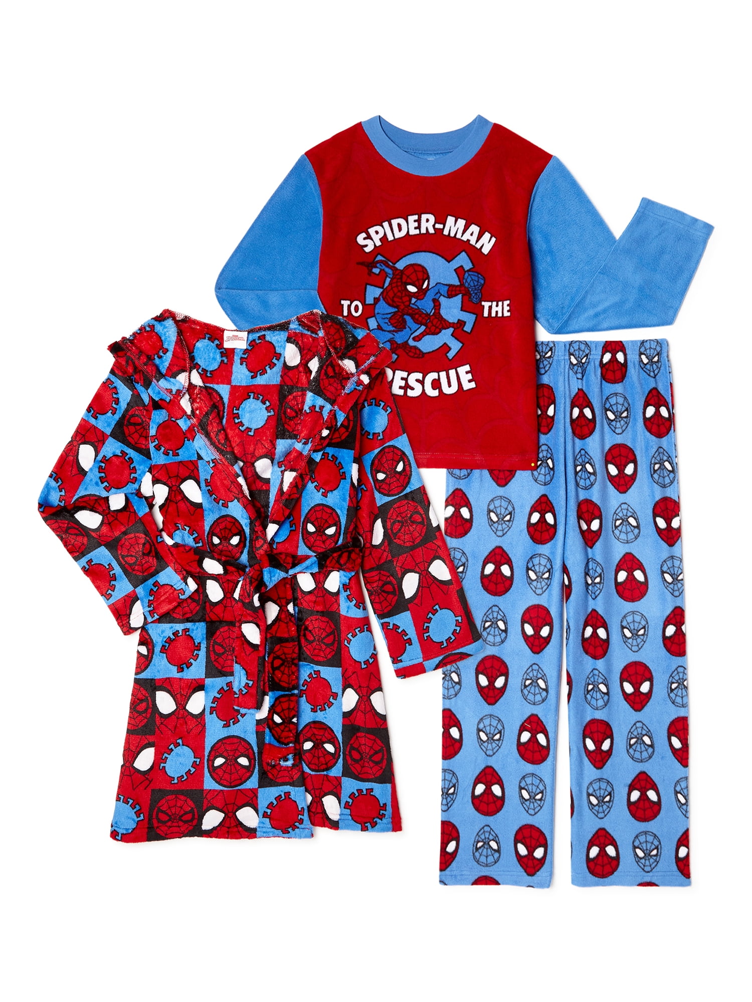 Spider-Man Boys Pajama Robe Set, 3-Piece, Sizes 2-10 - Walmart.com