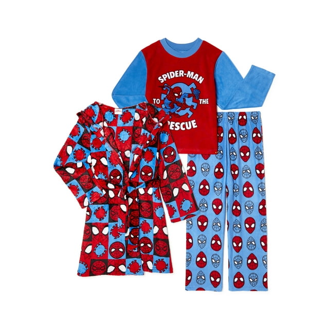 Spider-Man Boys Pajama Robe Set, 3-Piece, Sizes 2-10 - Walmart.com