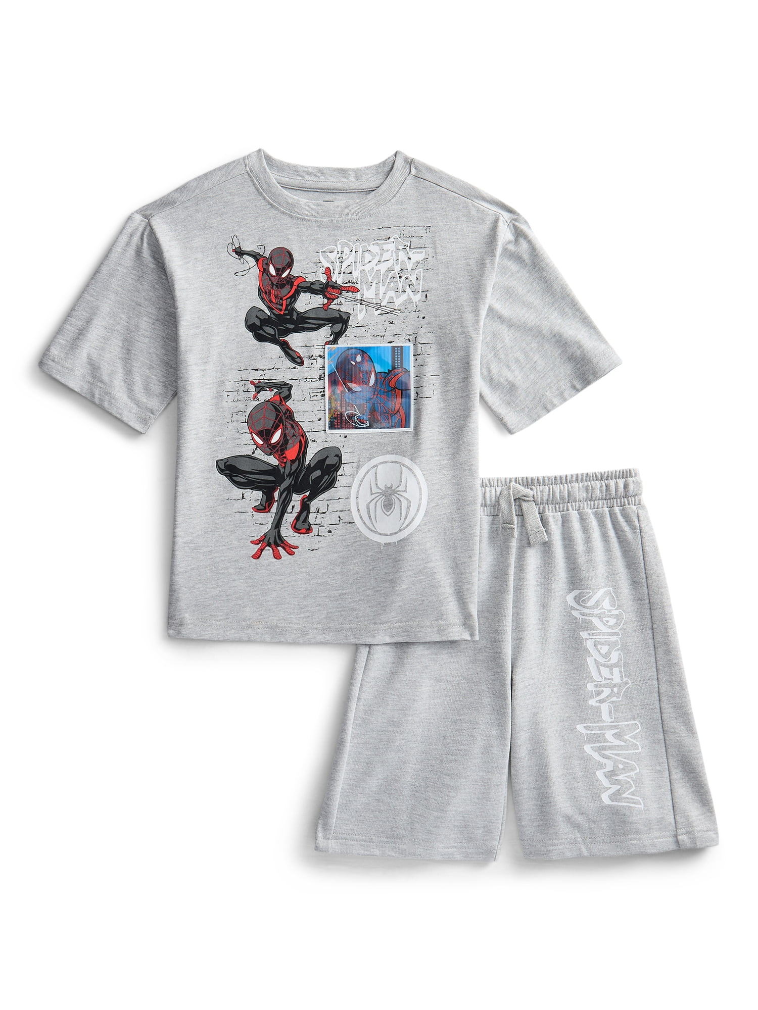 Spider-Man Boys Graphic Tee and Fleece Shorts Set, 2-Piece, Sizes 4-16 ...