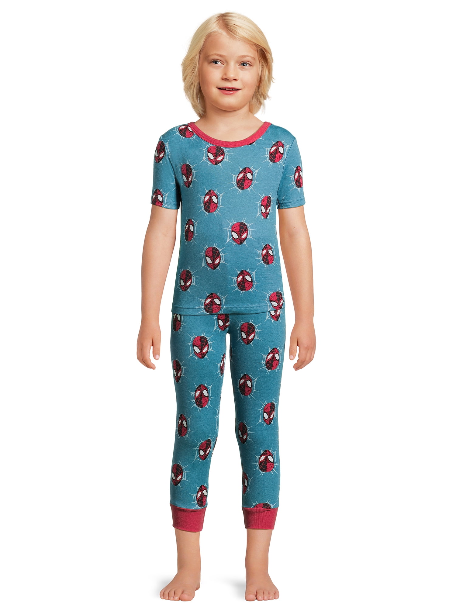 Spider-Man Boys Short Sleeve and Pant Pajama Set, 2-Piece, Sizes 4-12 ...