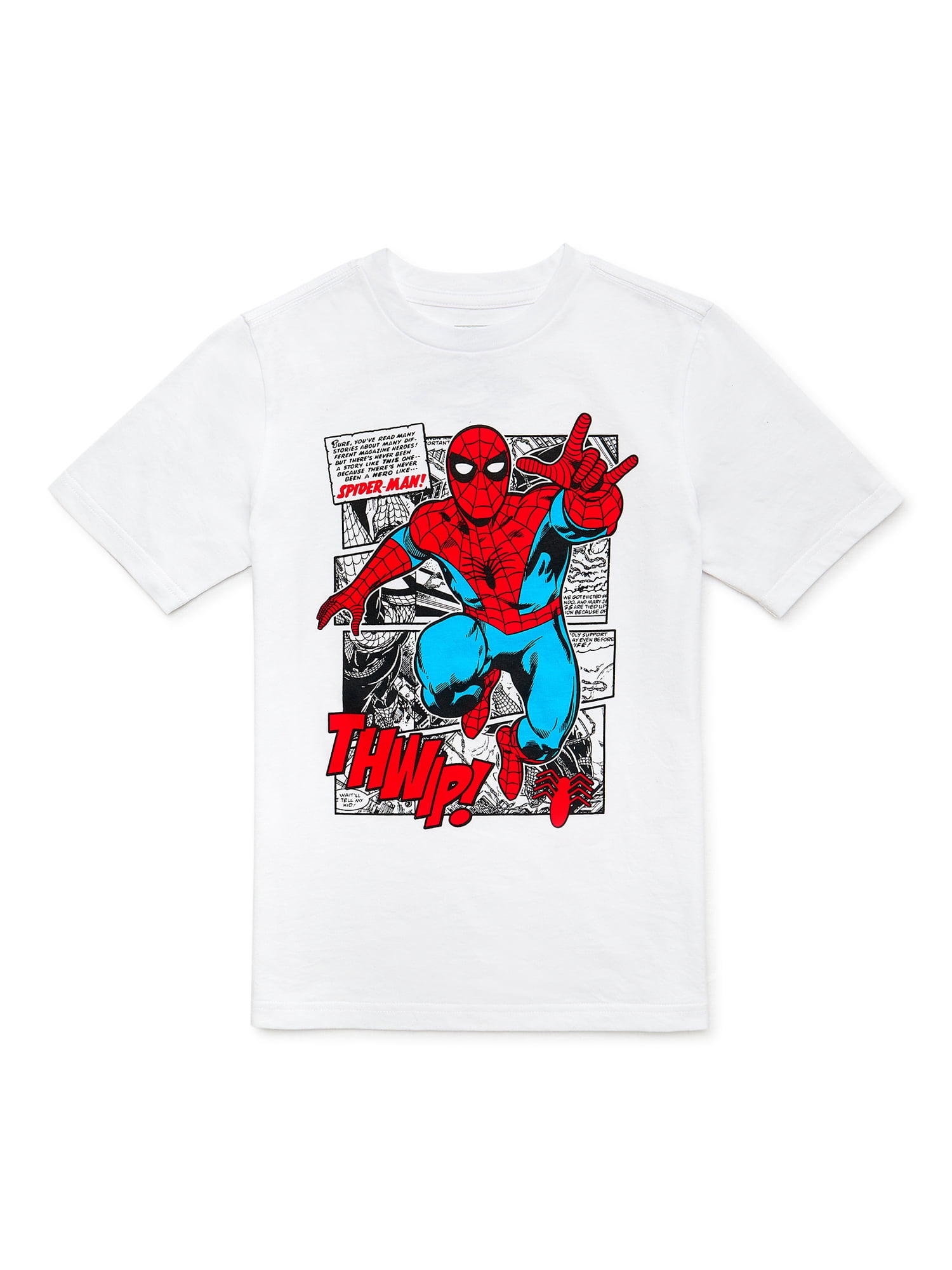 Spider-Man Boys Graphic Tee, Short Sleeves, Sizes 4-18, Cotton Blend ...