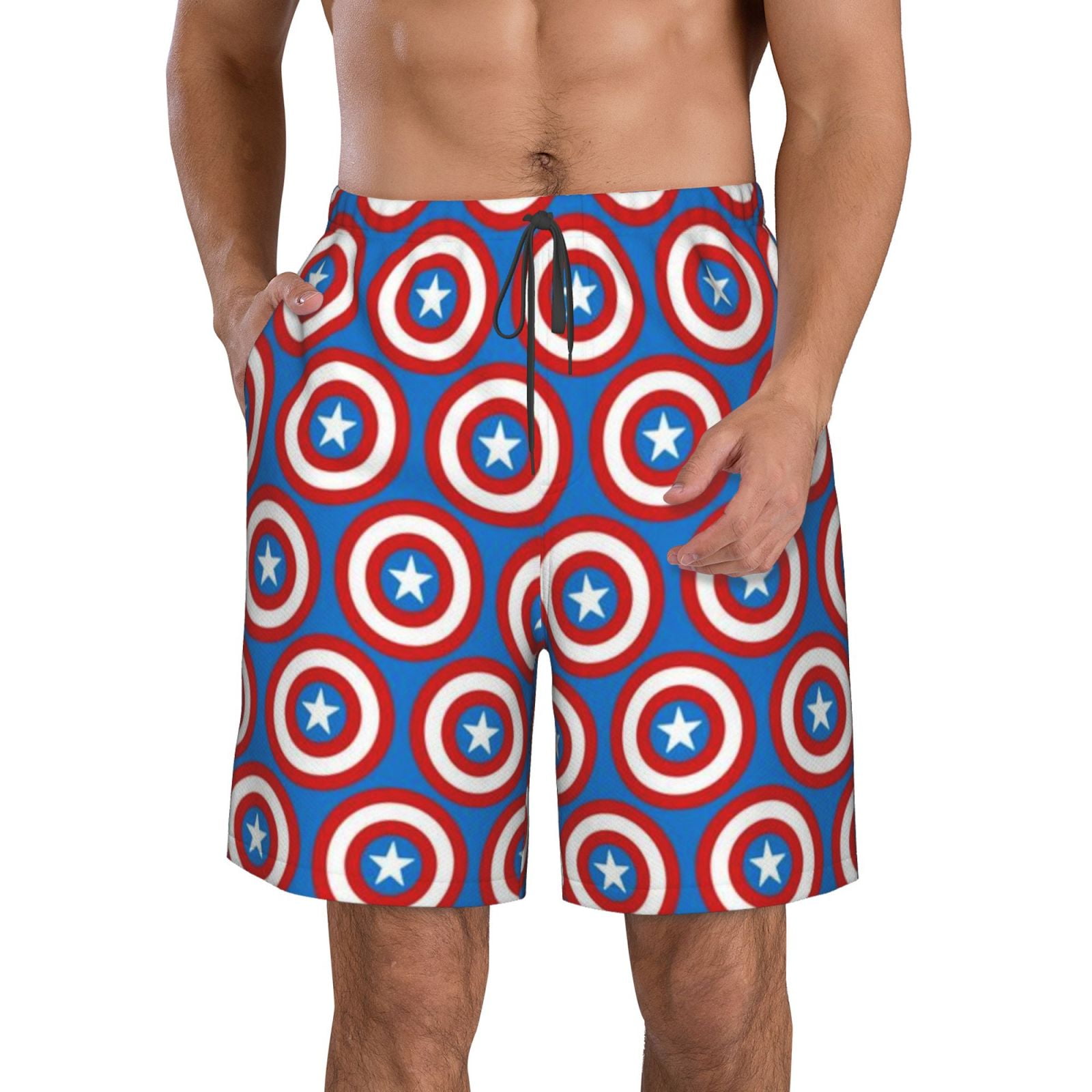 Spider-Man Captain America154 Summer Beach Sign Mens Swim Trunks Quick ...
