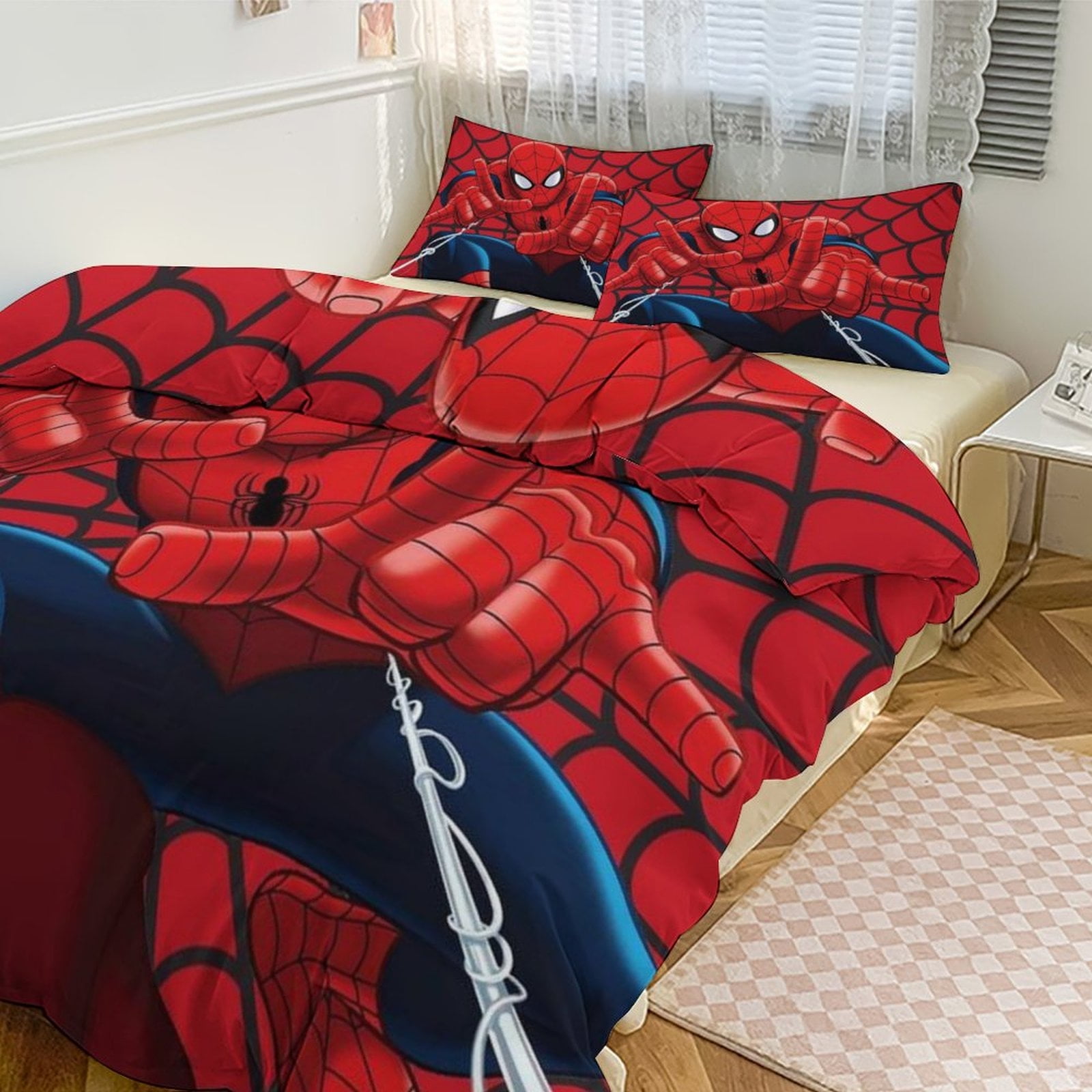 Spider Man Cartoon Anime Bedding Set for All Seasons Full Duvet Cover ...