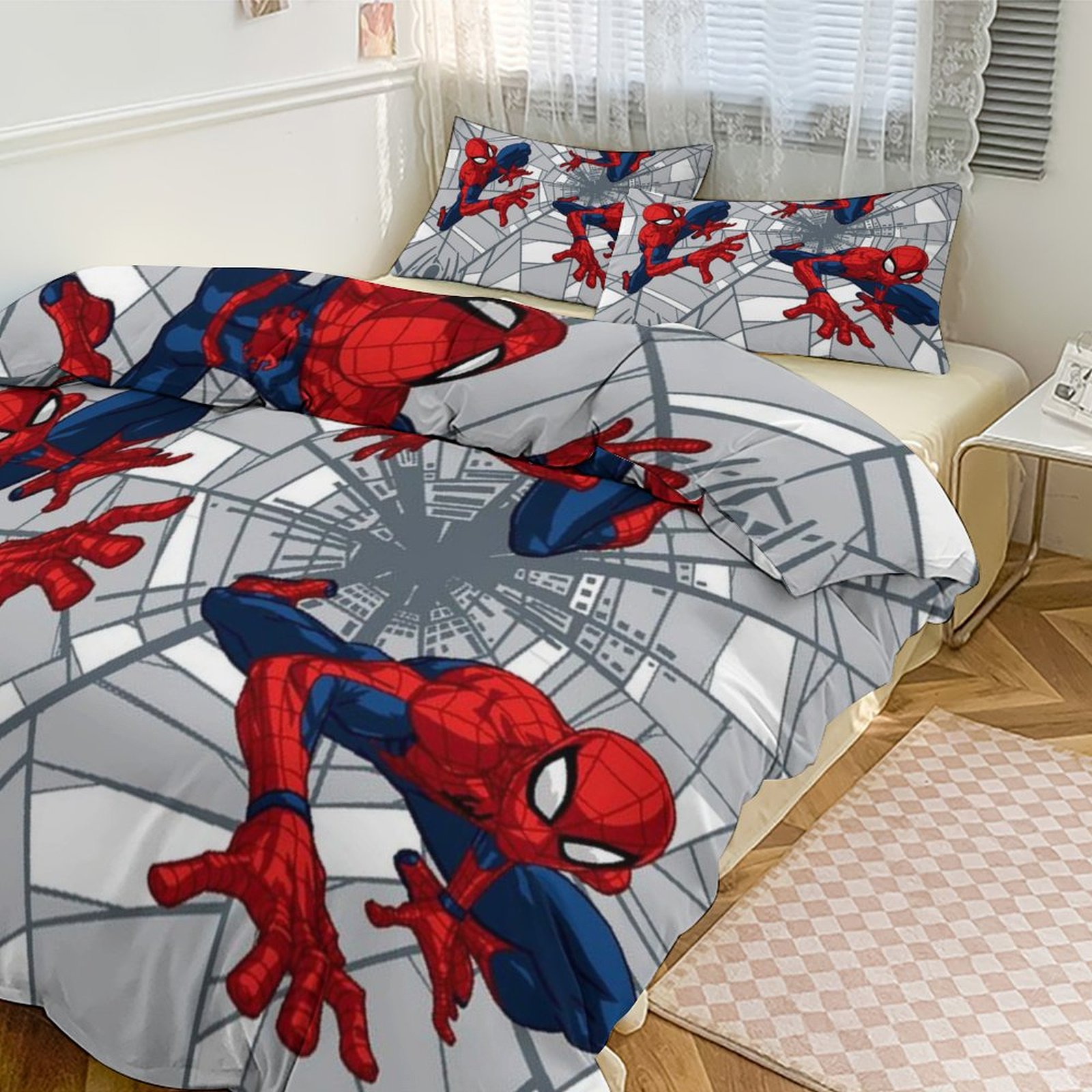 Spider Man Cartoon Anime Bedding Set for All Seasons Full Duvet Cover ...