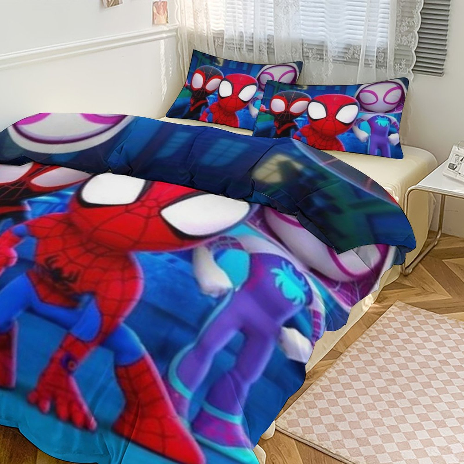 Spider Man Cartoon Anime Bedding Set for All Seasons King Duvet Cover ...