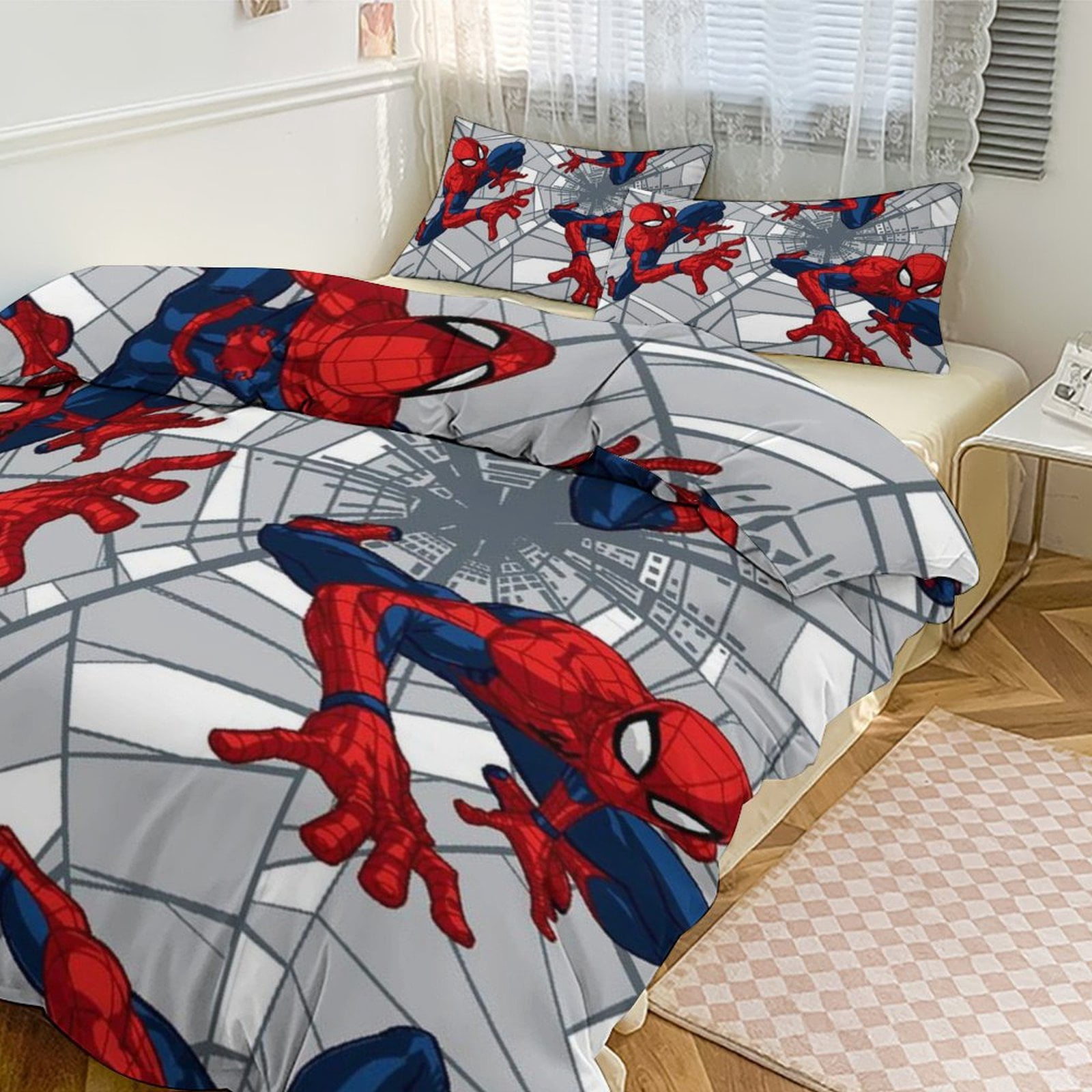 Spider Man Cartoon Anime Bedding Set for All Seasons King Duvet Cover ...