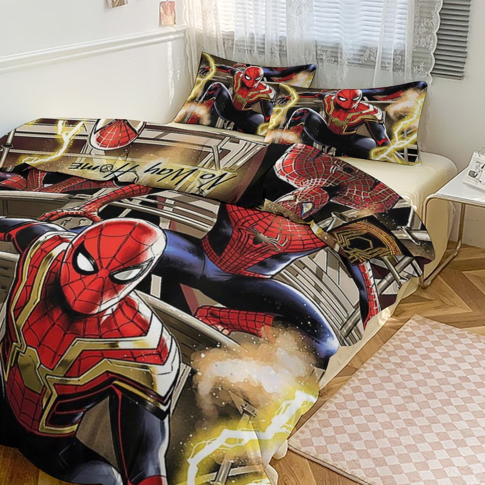 Spider Man Cartoon Anime Bedding Set for All Seasons Queen Duvet Cover ...
