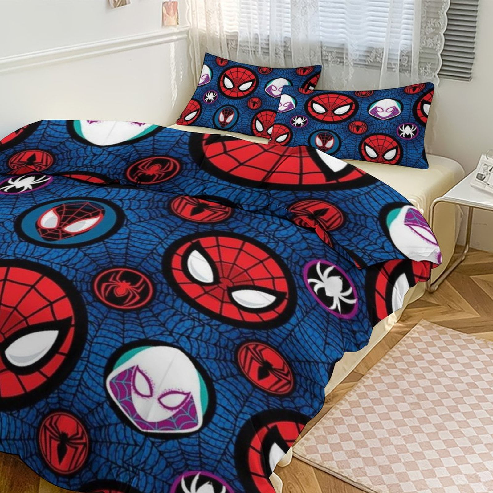 Spider Man Cartoon Anime Bedding Set for All Seasons Twin Duvet Cover ...