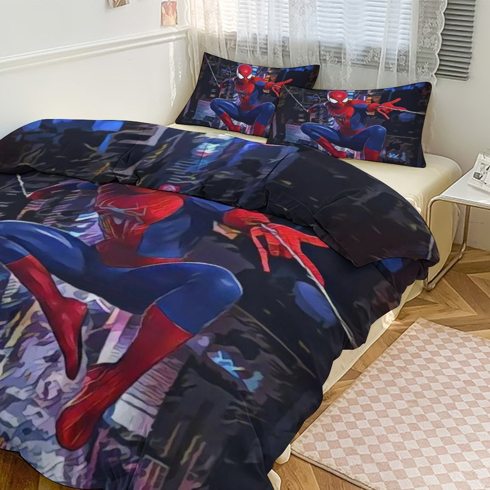 Spider Man Cartoon Anime Bedding Set for All Seasons Twin Duvet Cover ...