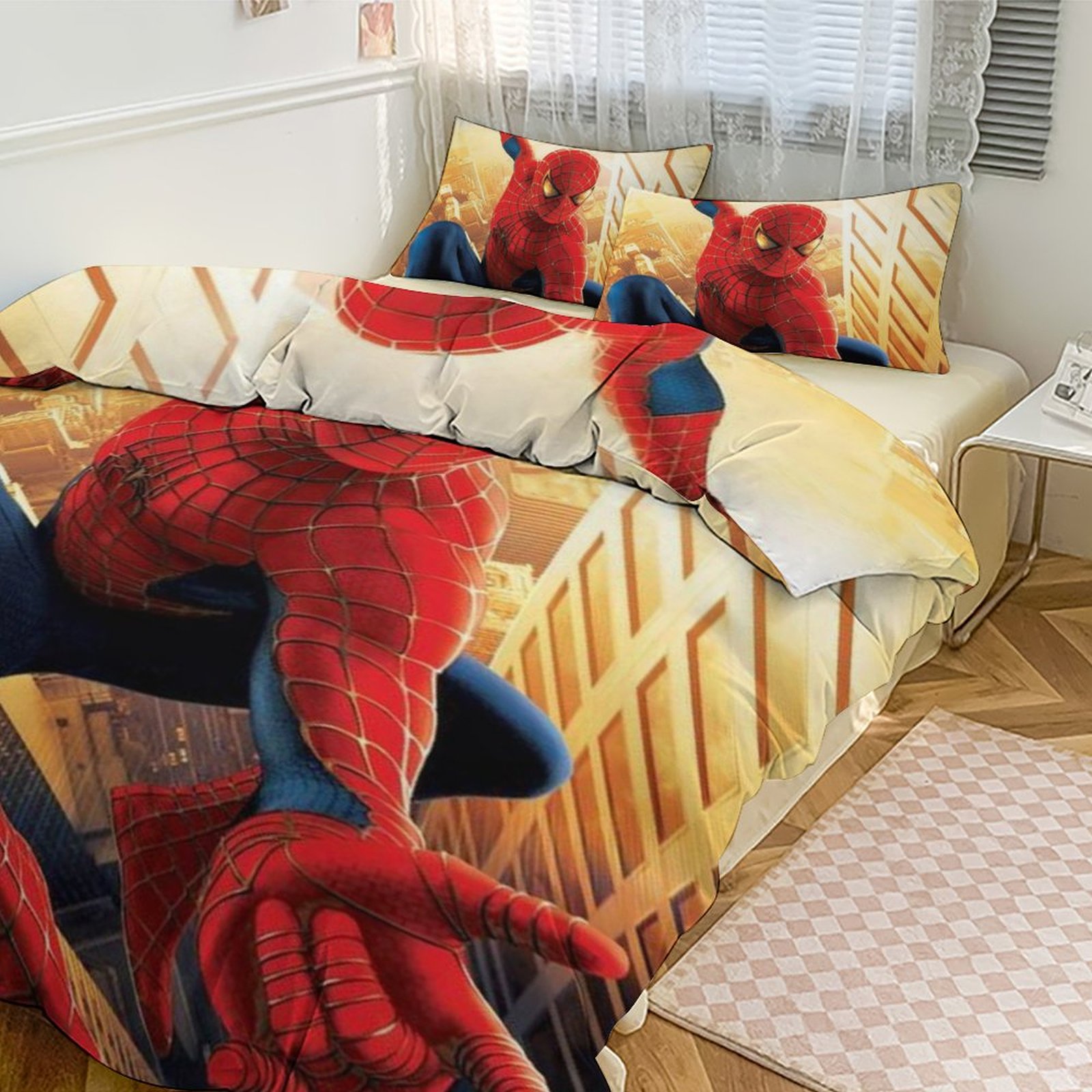 Spider Man Cartoon Anime Bedding Set for All Seasons Twin Duvet Cover ...