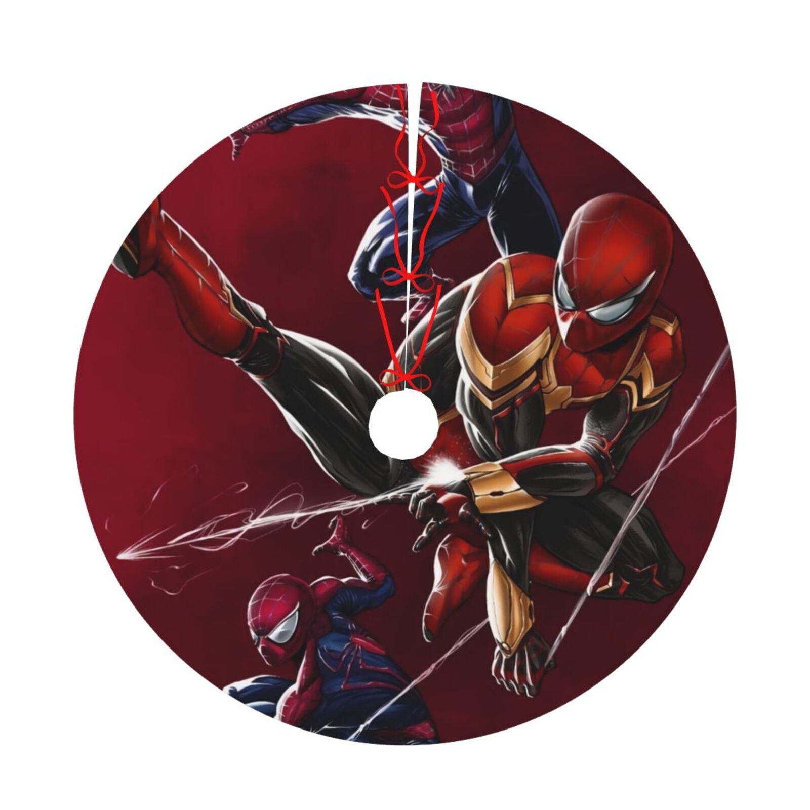 Spider-Man Christmas Tree Skirt Soft and Funny Red Green Trimmed ...