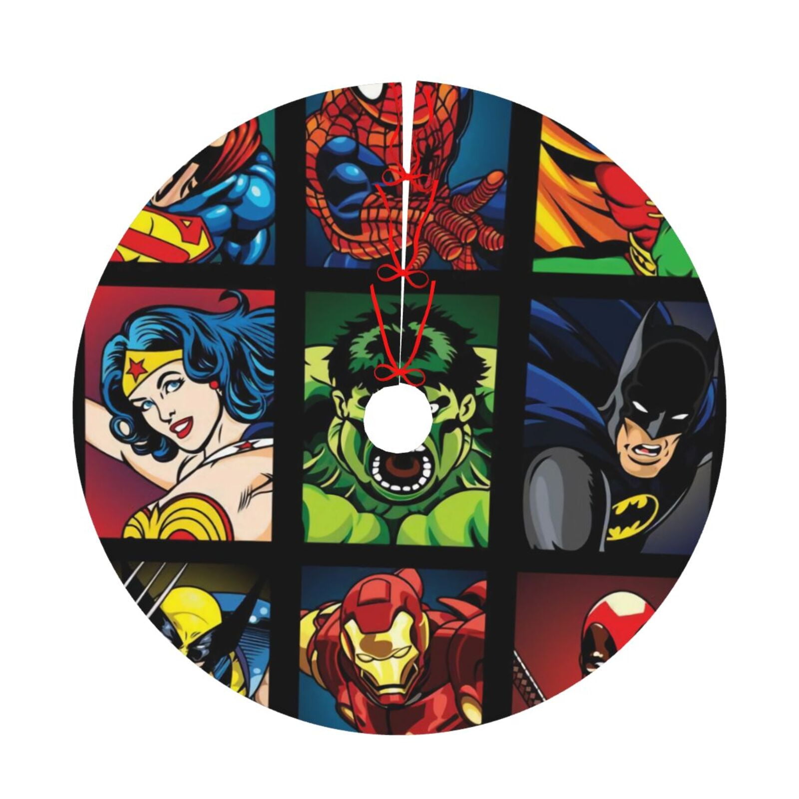 Spider-Man Christmas Tree Skirt Soft and Funny Red Green Trimmed ...