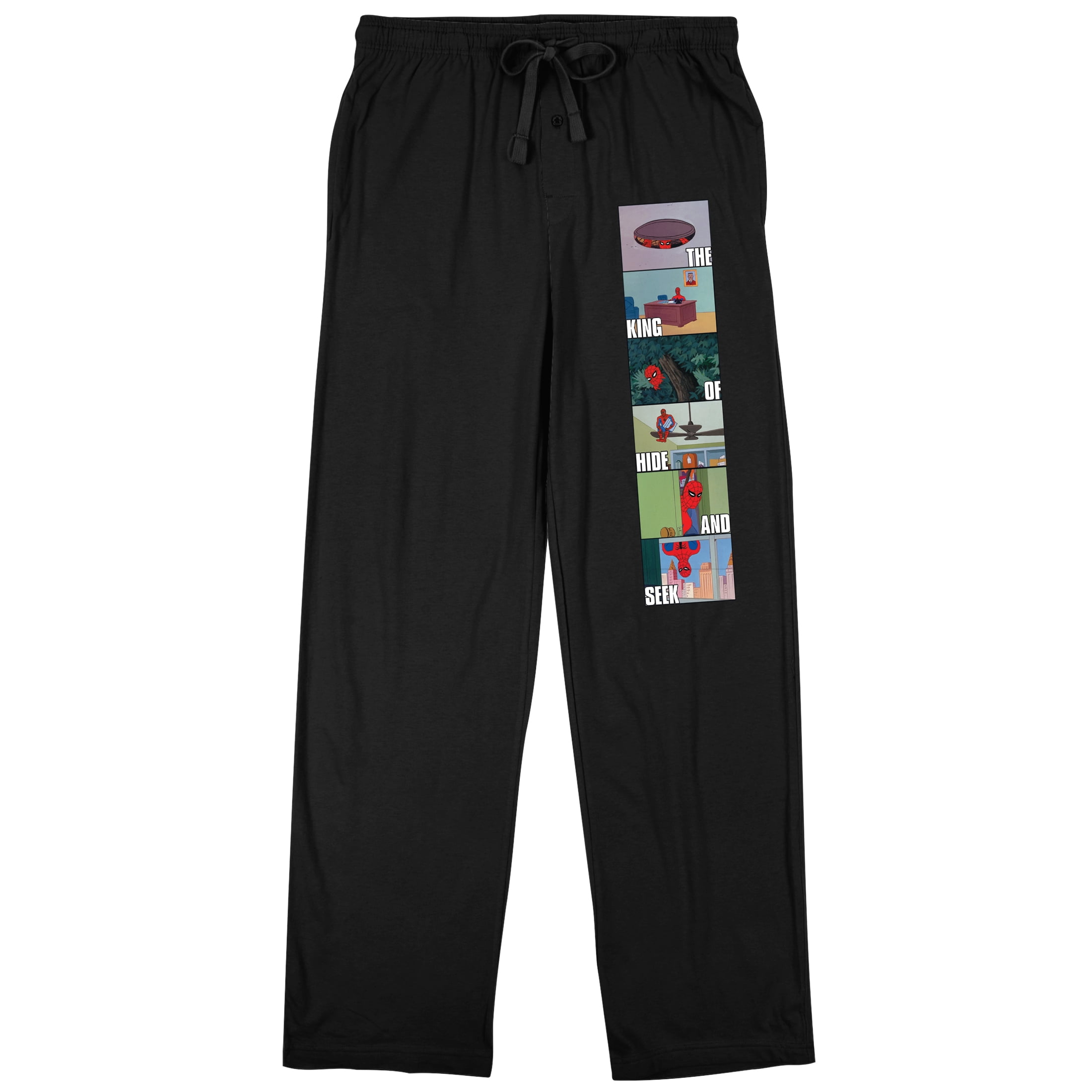 Spider-Man Classic Comic Book Art Men's Black Sleep Pants-Medium ...