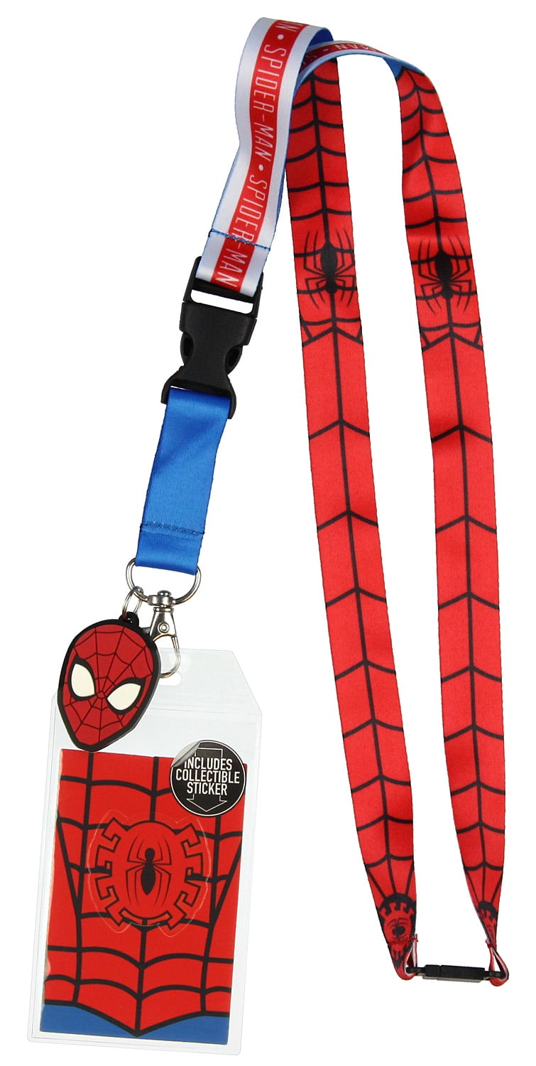 Spider-Man Classic ID Lanyard Badge Holder With 1.5" Rubber Charm ...
