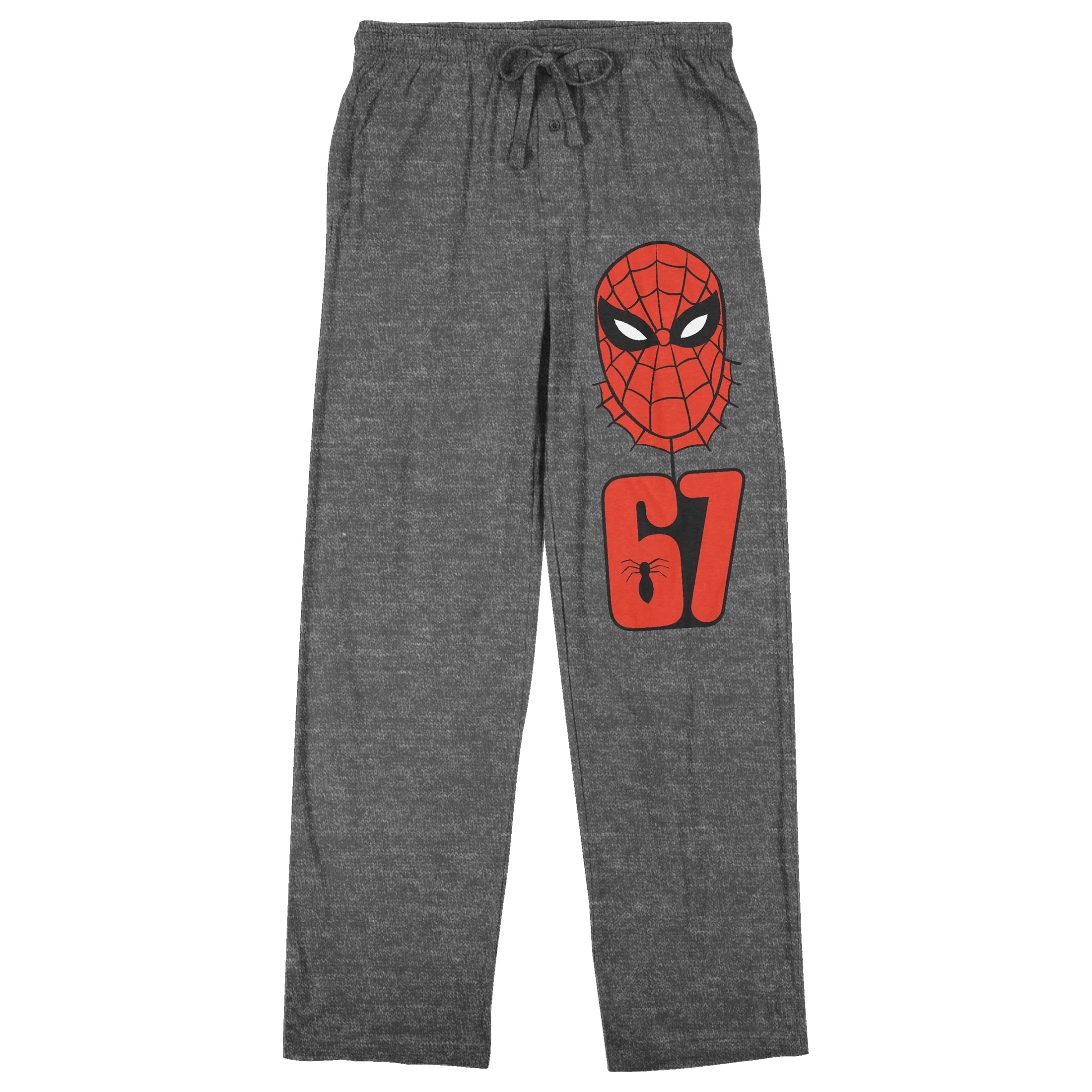 Spider-Man Classic Spider-Man Mask 67 Men's Gray Heather Sleep Pajama ...