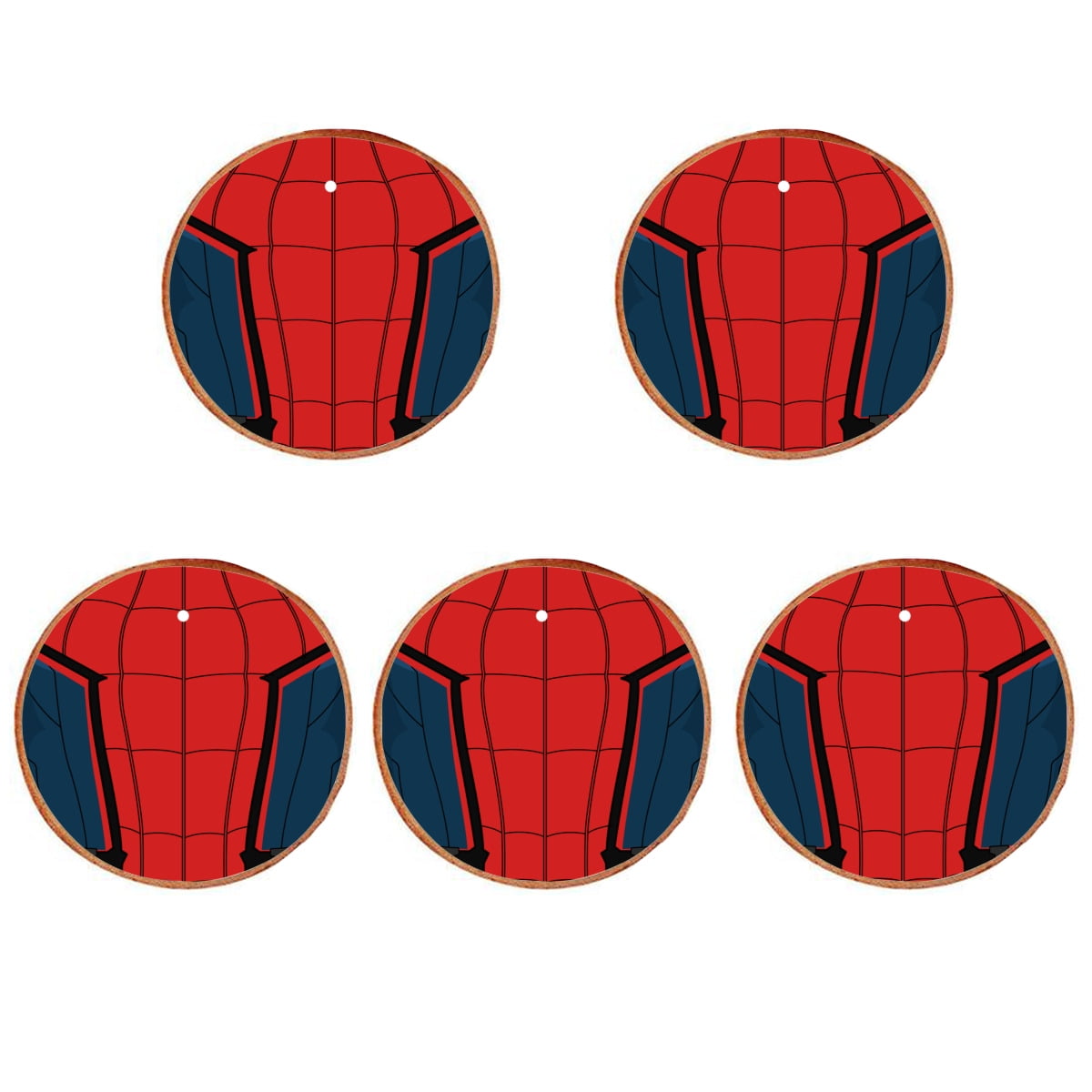 Spider Man Coasters - Set of 5 Pine Beverage Coasters, Wool Coasters with Reversible Base ...