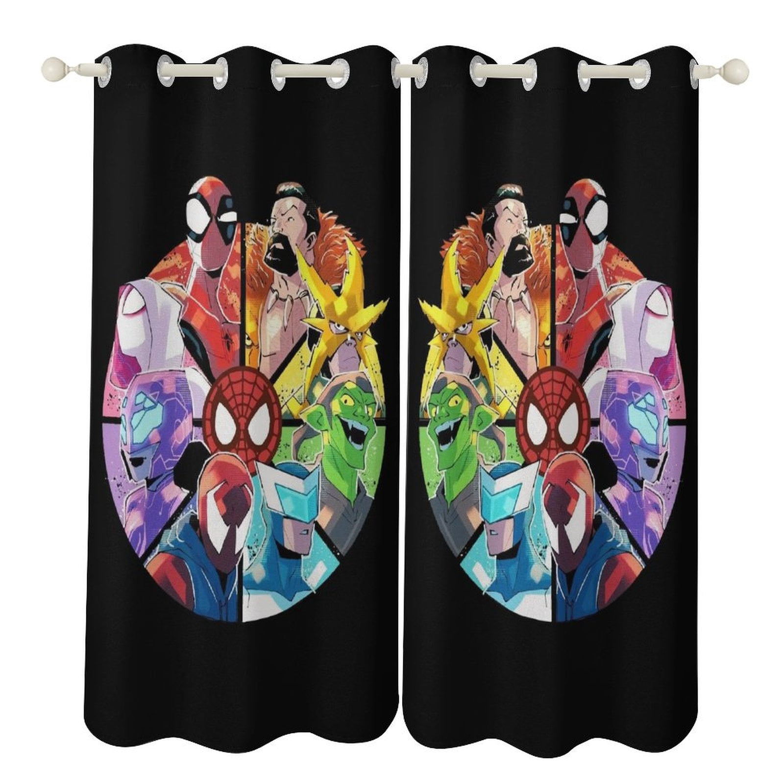 Spider Man Color Wheel Challenge Curtains 84 inch,2 Panels Set,100% ...
