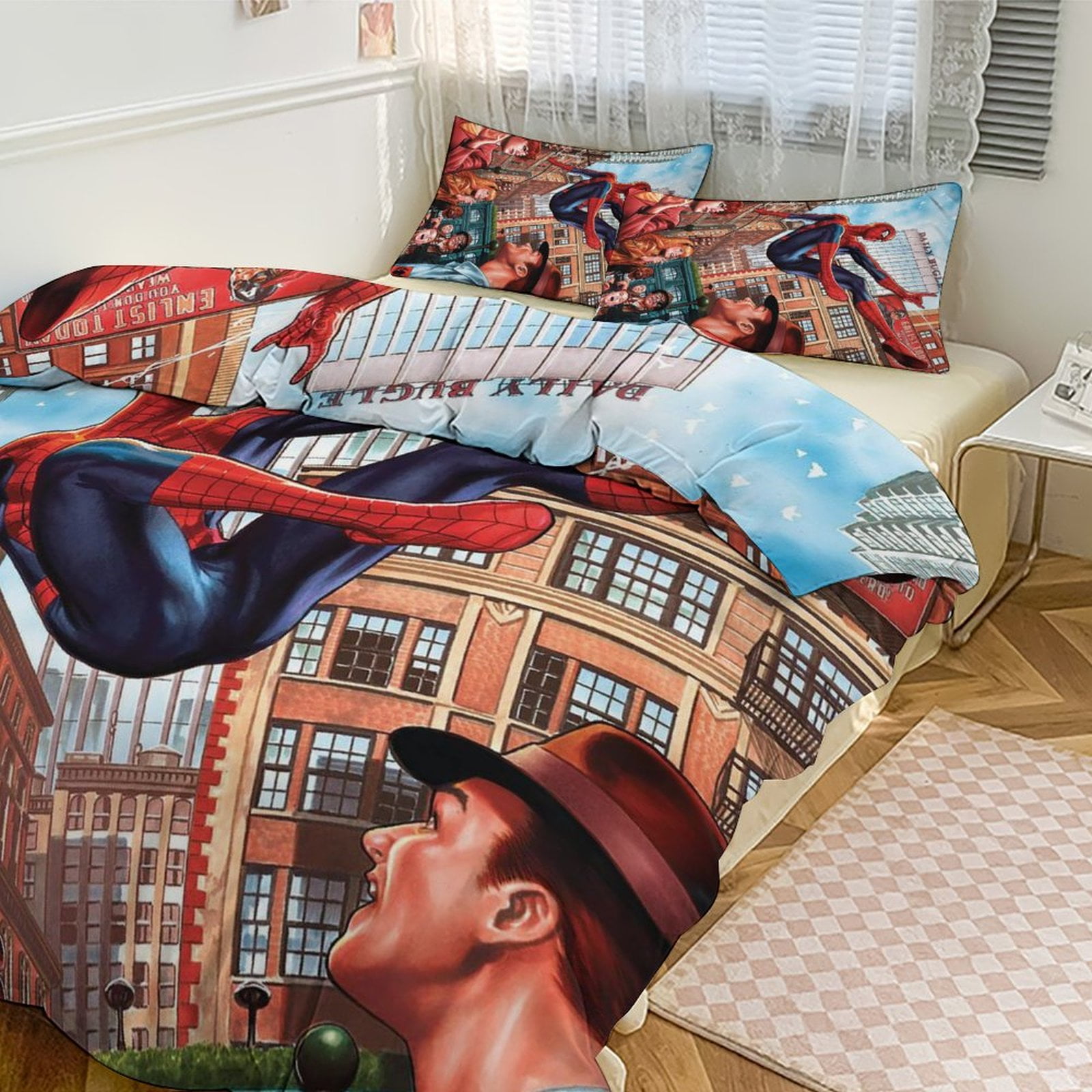 Spider-Man Comforter Set Queen - Bed in A Bag Queen 3 Pieces, Pintuck ...