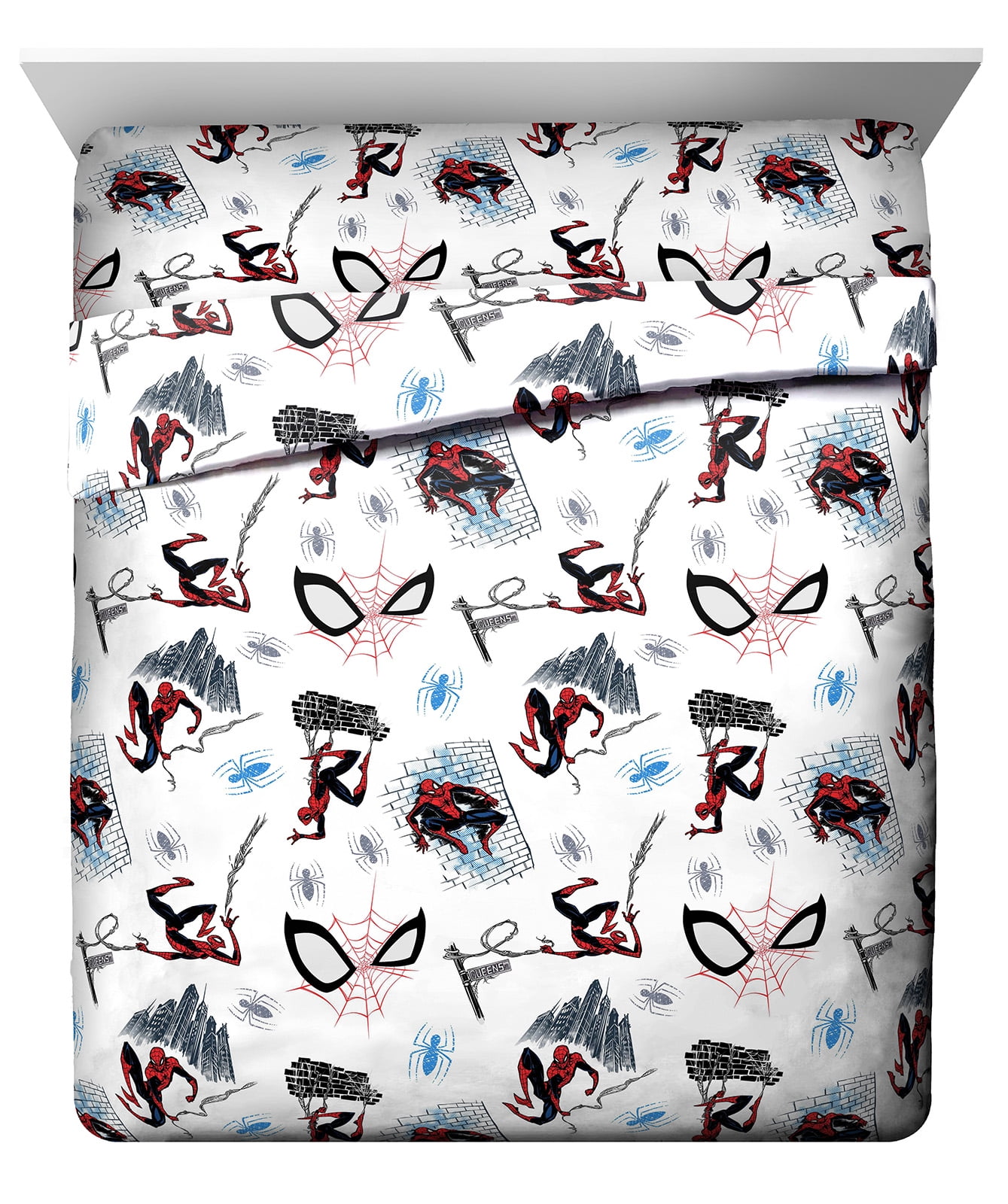 Jay Franco, Queen Sheets, Spiderman Crawl 4 Piece, Kids Bedding Set ...