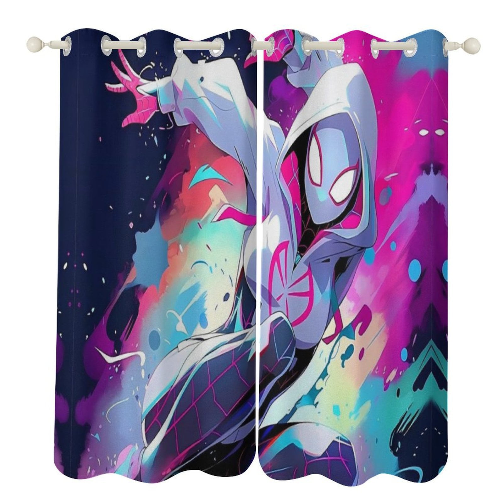 Spider-Man Curtains for Boys Bedroom Cartoon Blackout Window Curtains ...