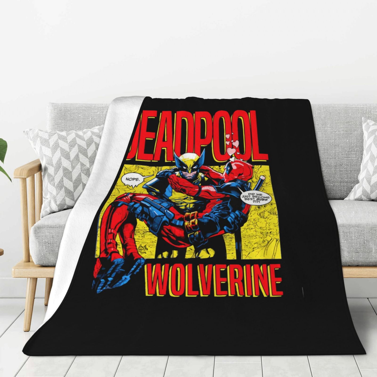 Spider-Man DEADPOOL NOPE.WOLVERINE Fleece Blanket for Couch,Super Soft ...