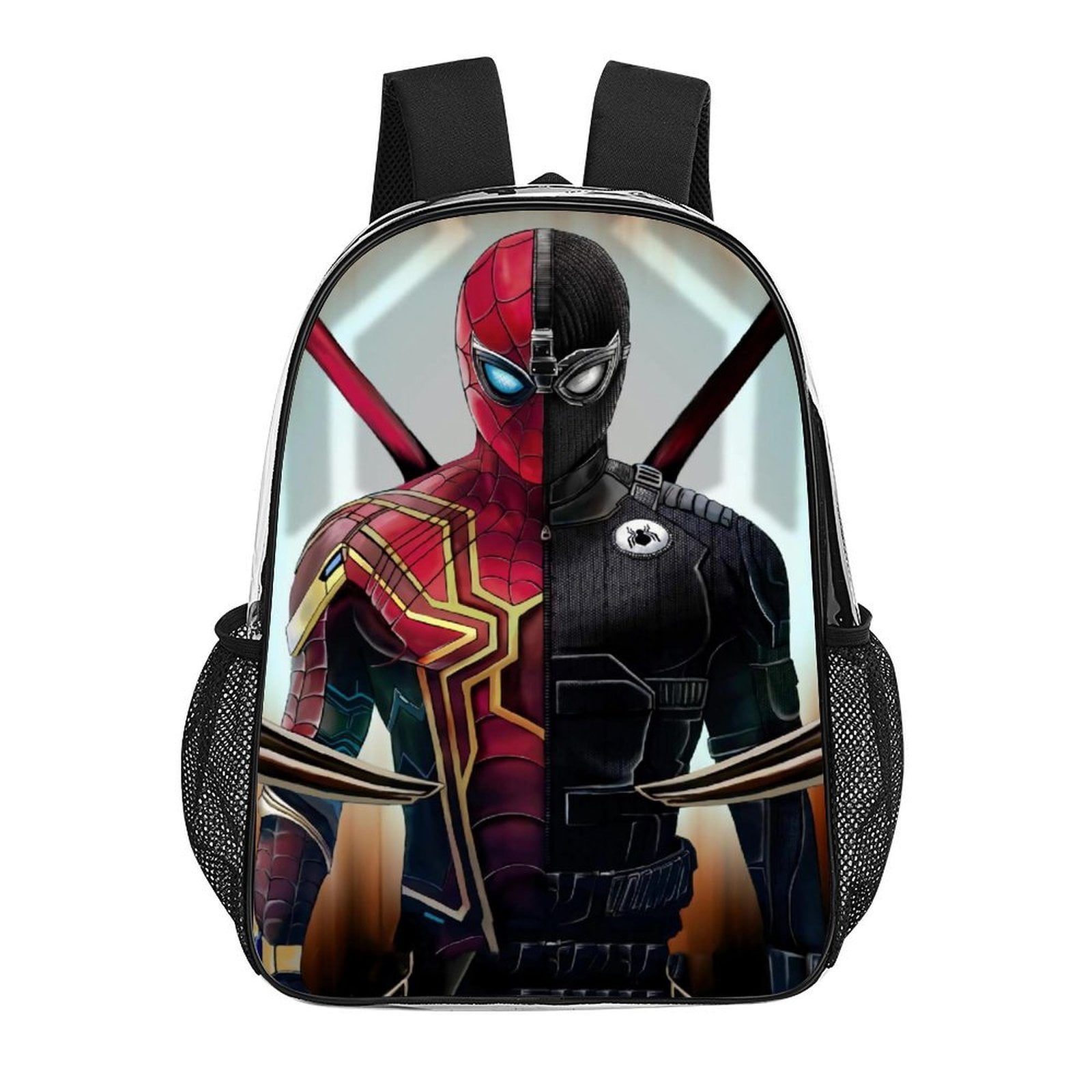 Spider-Man And Deadpool 17 Inch Clear Backpack Large Capacity Heavy ...