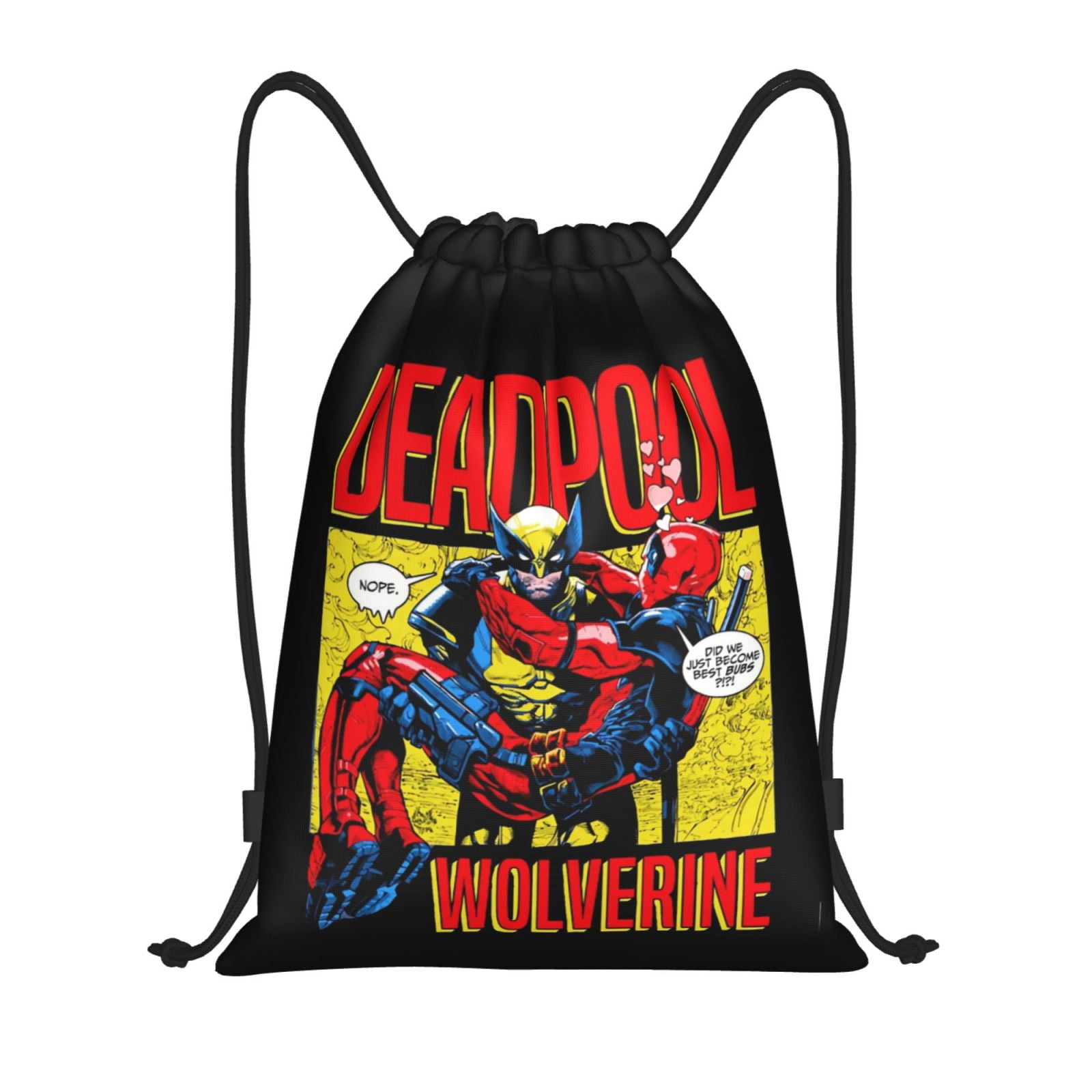 Spider-Man Deadpool Nope.Wolverine Drawstring Backpack Drawstring Gym ...