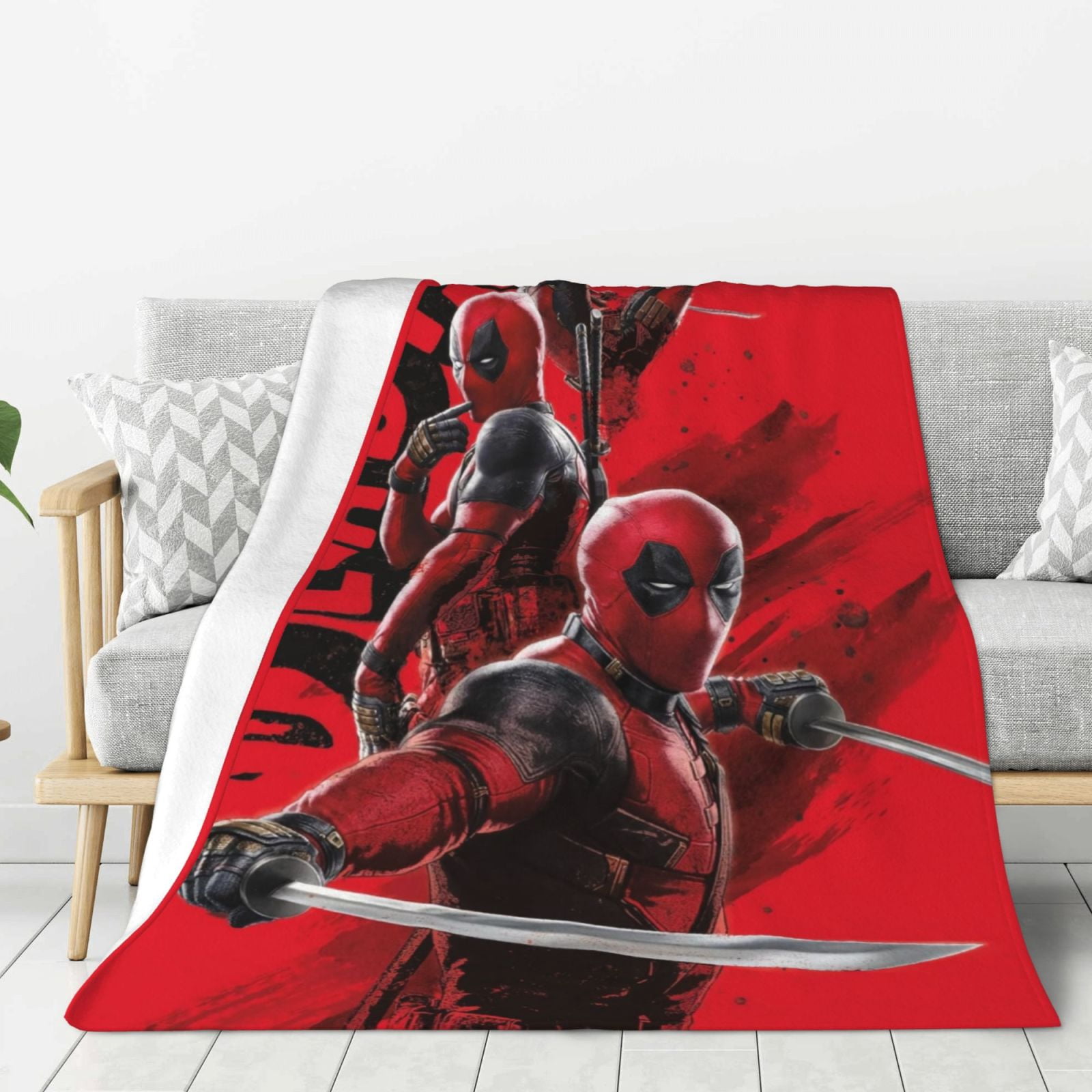 Spider-Man Deadpool & Wolverine Throw Blanket for Couch,Super Soft Cozy ...