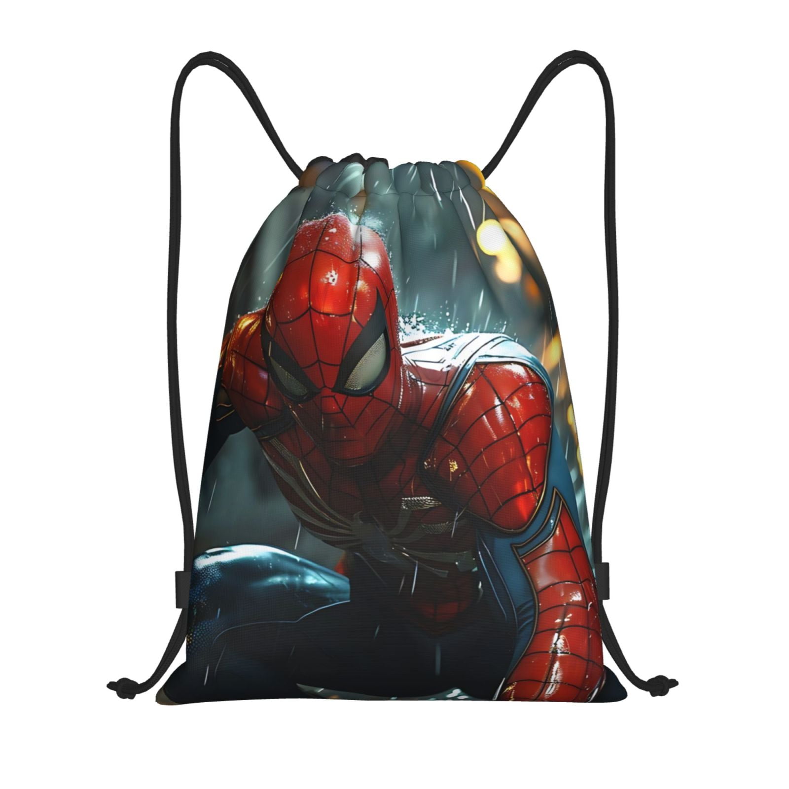 Spider Man Drawstring Backpack Sports Bag Gym Sackpack With Water ...