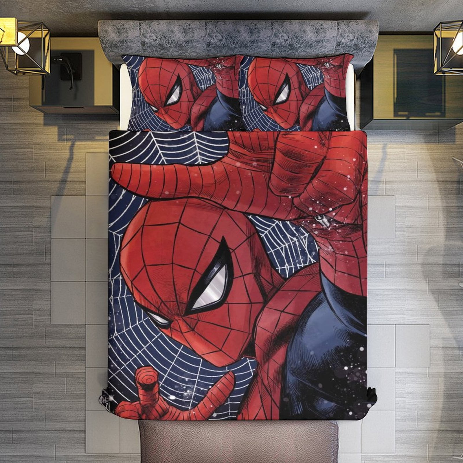 Spider-Man Duvet Cover Set with 2 Pillowcases for All Seasons,Bedding ...