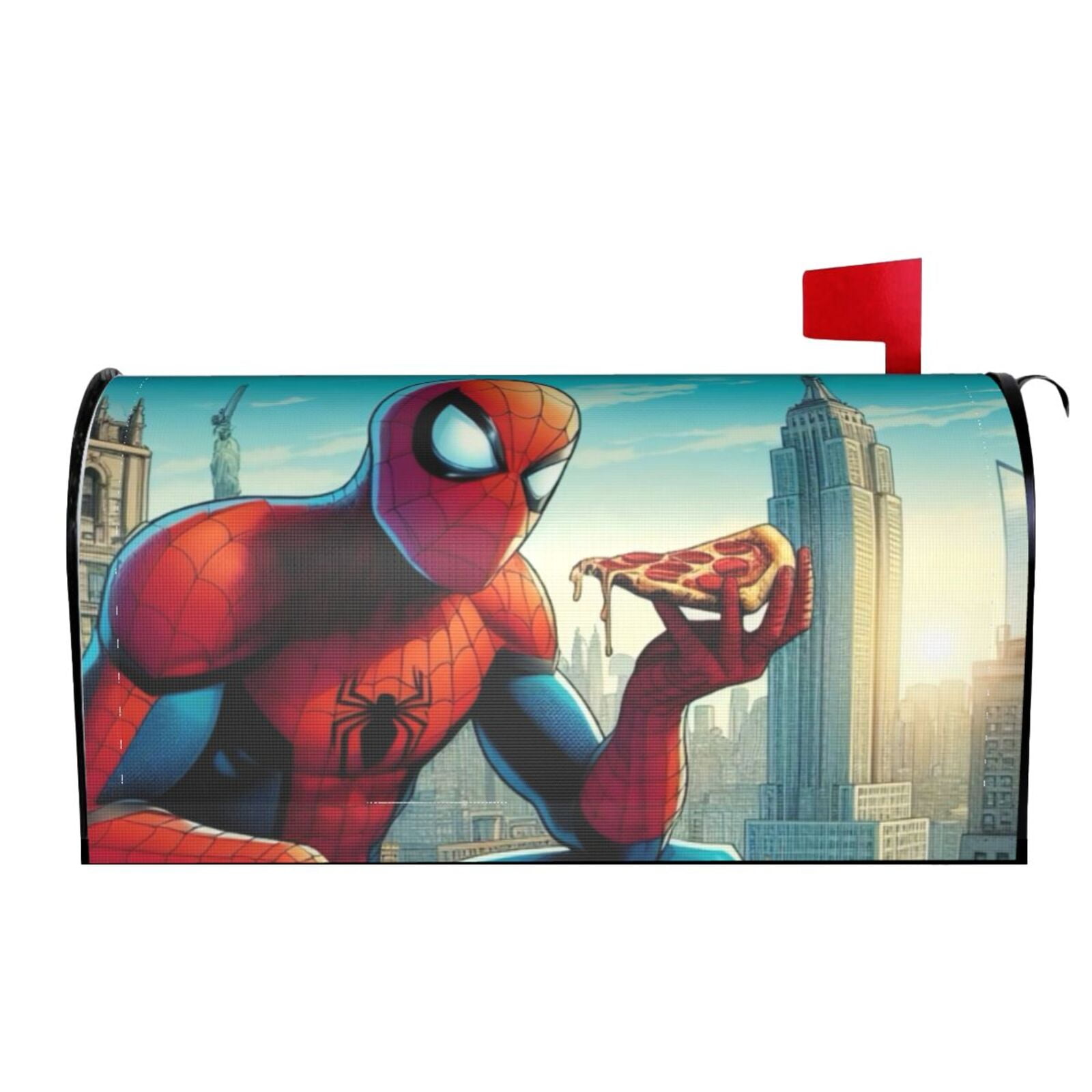 Spider-Man Eat Pizza1 Cartoon Character Mailbox Cover Magnetic Standard ...