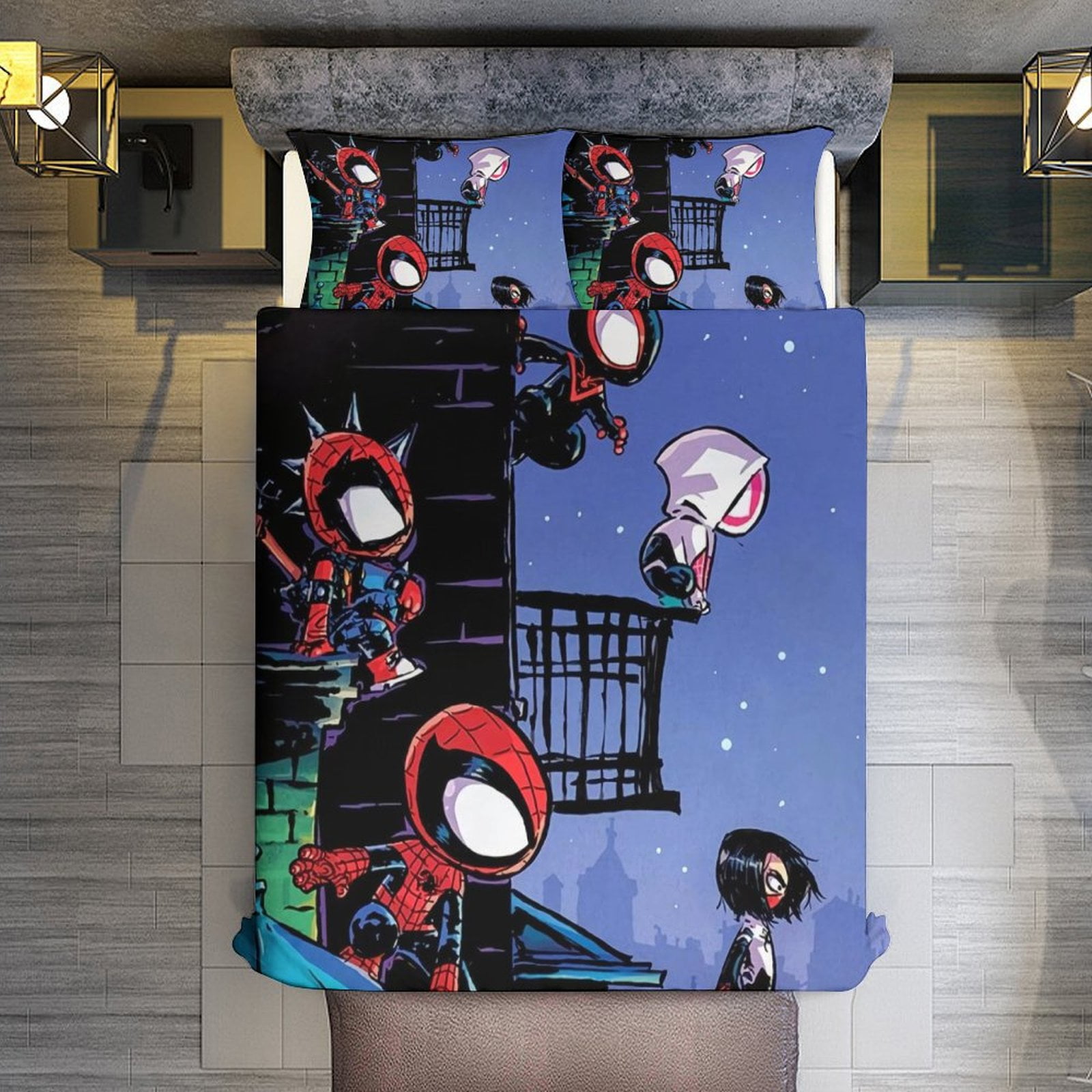 Spider-Man Edge of Spiderverse Duvet Cover Set with Zipper Closure,3 ...