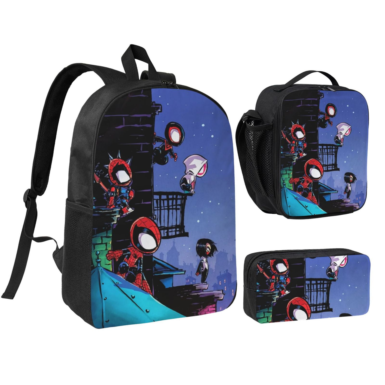 Spider-Man Edge of Spiderverse School Backpack with Lunch Box and ...