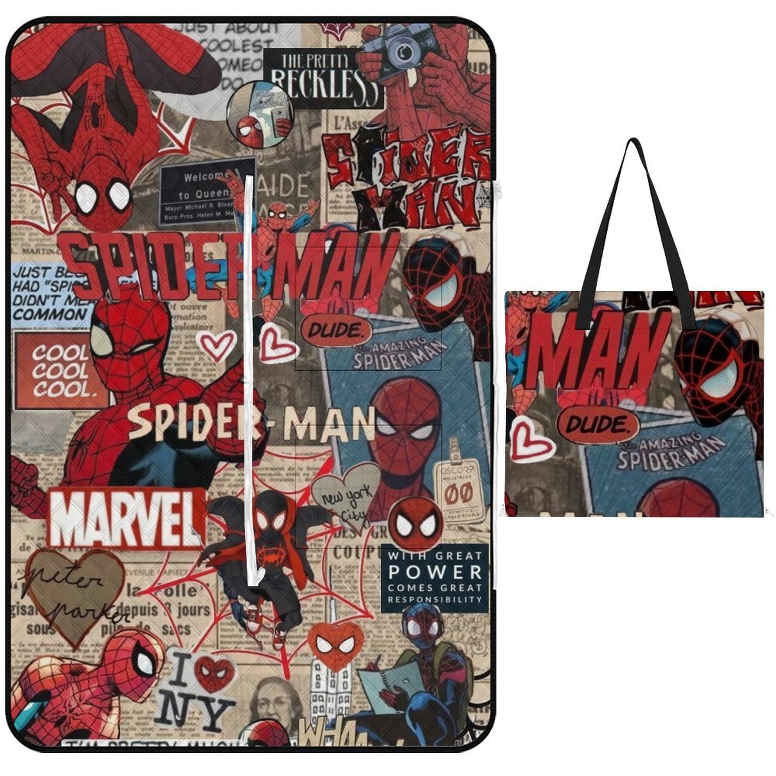Spider-Man Extra Large Picnic Blanket Waterproof,59"x 39"Foldable ...