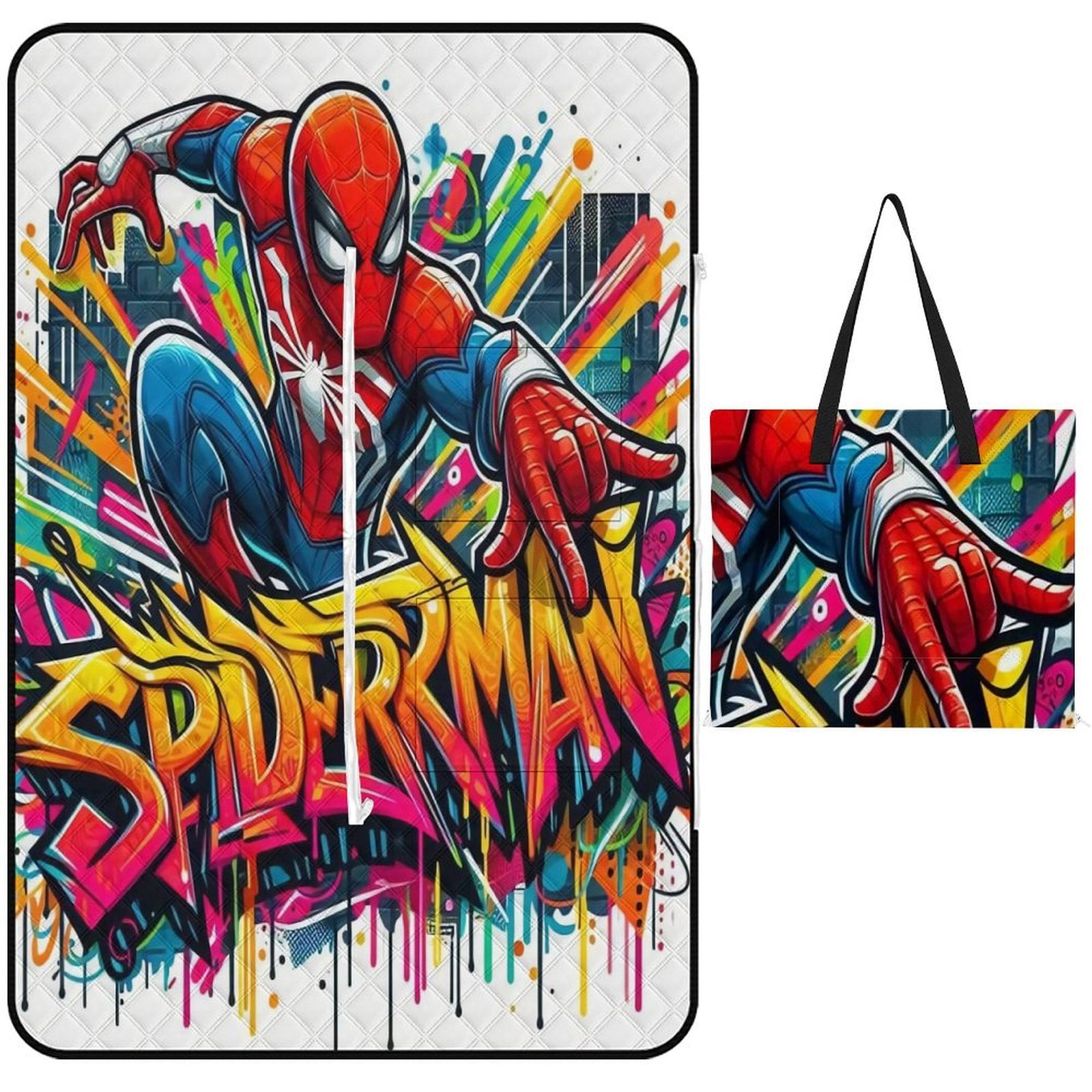 Spider-Man Extra Large Picnic Outdoor Blanket,59 x 39 Waterproof ...