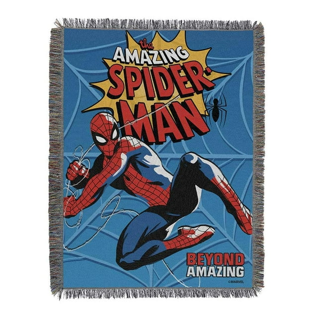 Spider Man Flying Webs Woven Tapestry Throw Blanket - Walmart.com