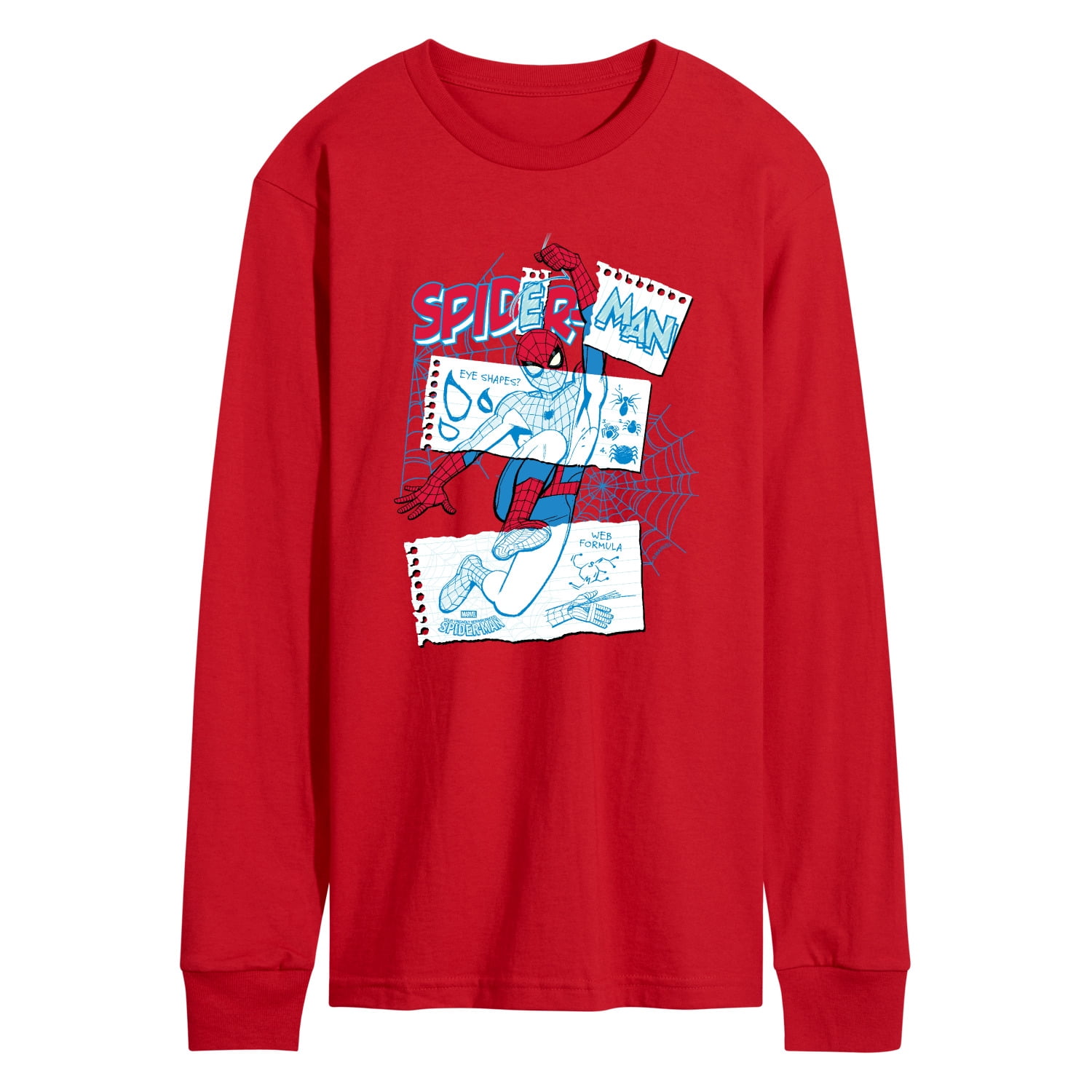 Spider-Man - Fnsm Sketchy - Men's Long Sleeve Graphic T-Shirt - Walmart.com