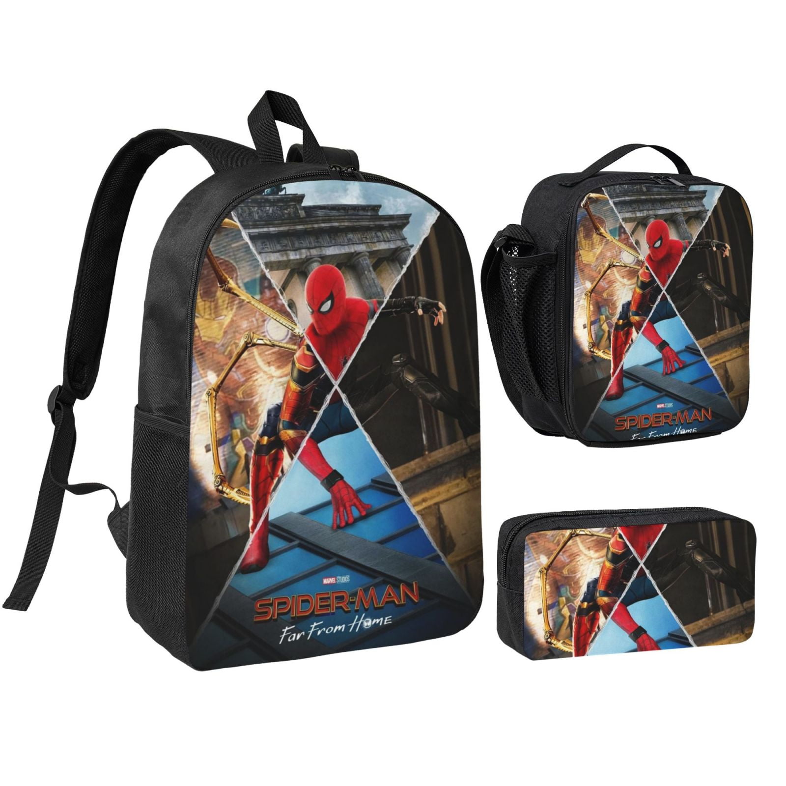 Spider-Man Fragments School Backpack with Lunch Box and Pencil Cas ...