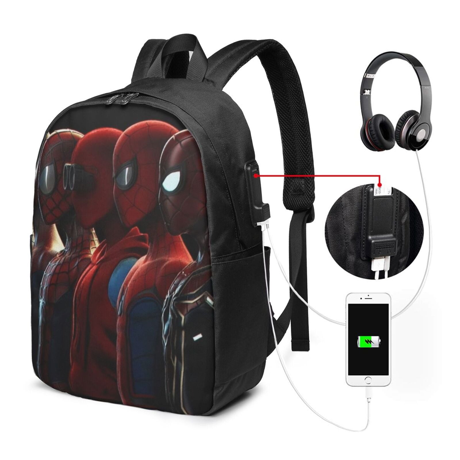 Spider-Man Ghost Large Capacity School & Travel Backpack For Men Women ...