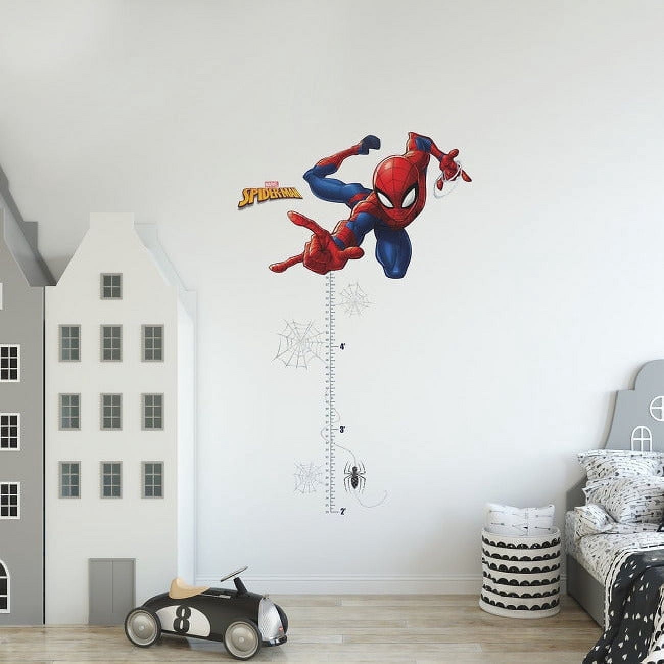 Marvel Spider-Man 5ft Growth Chart, Peel & Stick Wall Decals, Reusable ...
