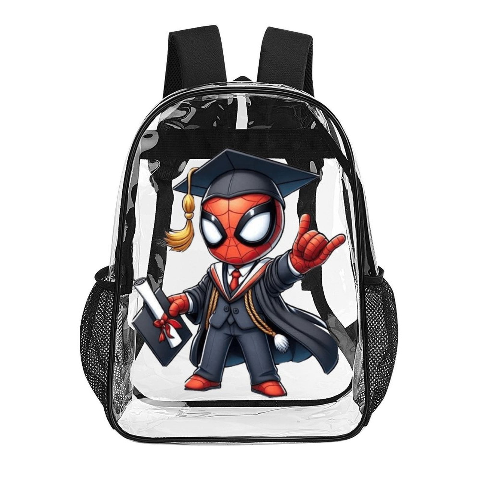 Spider-Man Heroes Team 17 Inch Clear PVC Backpack, Transparent Bookbag ...
