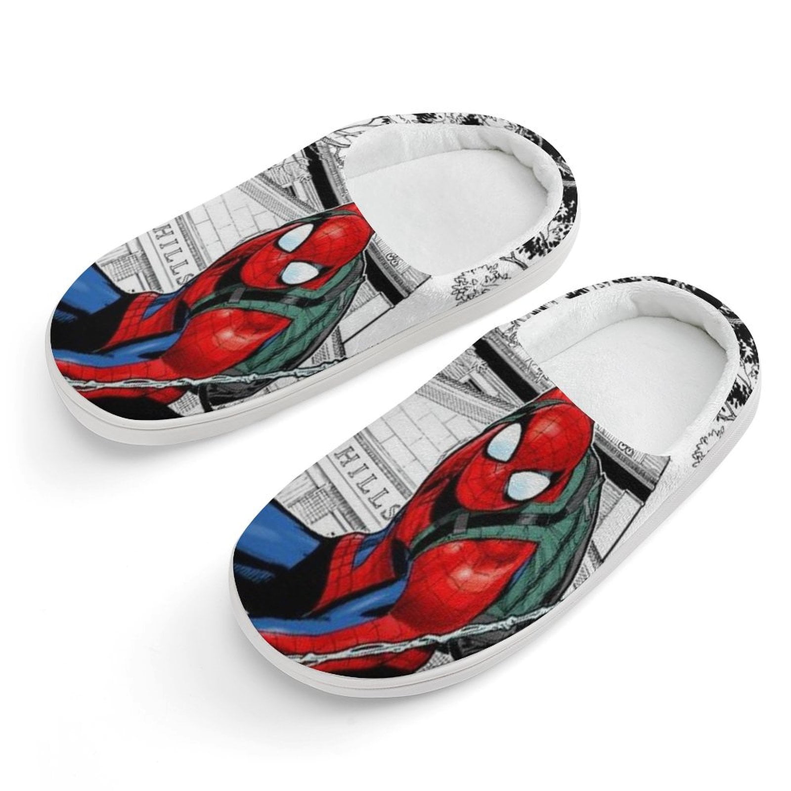 Spider Man House Slippers for Kids Plush Cotton Slipper Shoes Warm Non ...