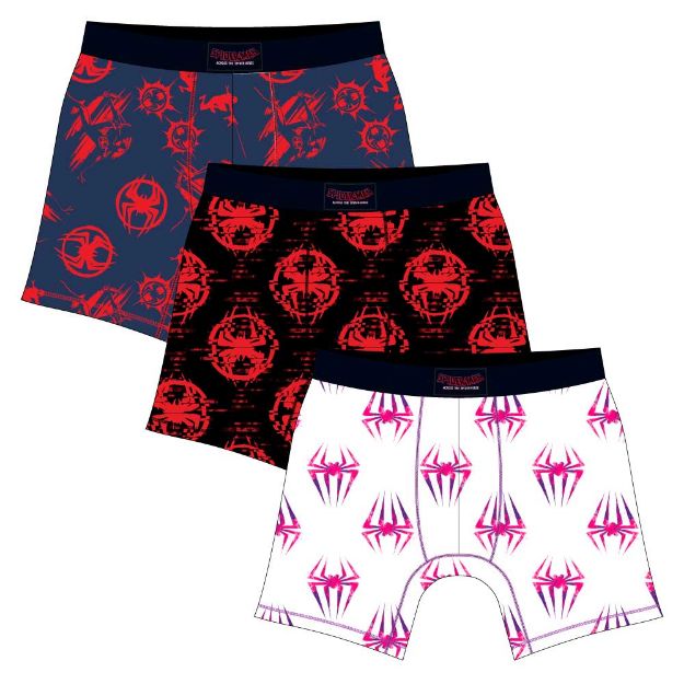 Spider-Man Into The Spider-Verse Superhero Logos 3-Pack Men's Moisture ...