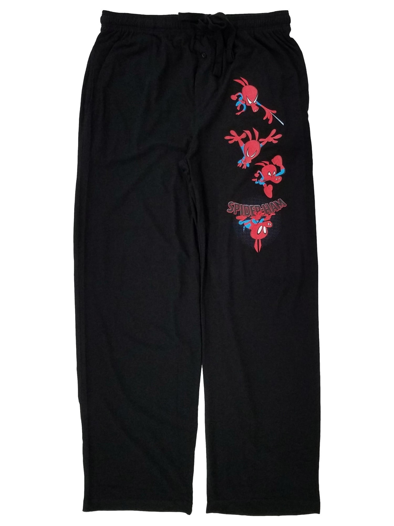 Spider-Man Into The Spiderverse Mens Black Spider-Ham Pajama Bottoms ...