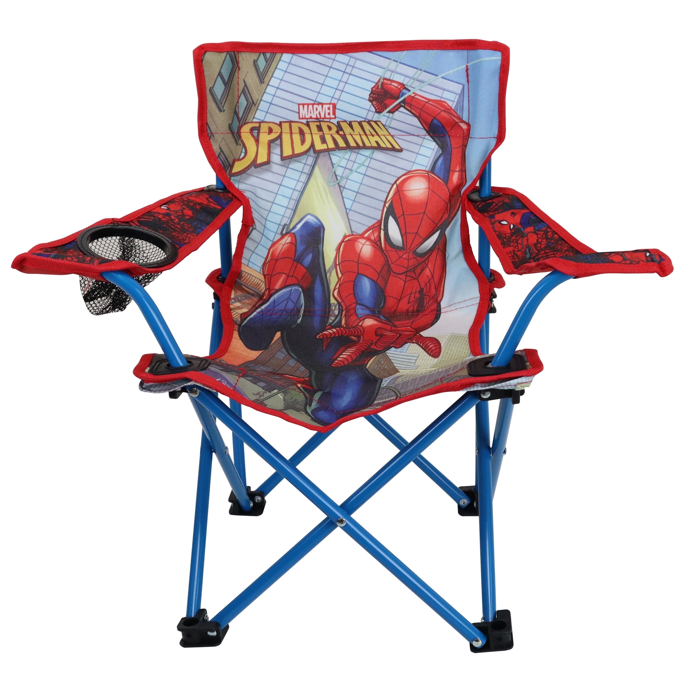 Spider-Man Kids Camp Chair, Outdoor Chair for Kids with Cup Holder and ...