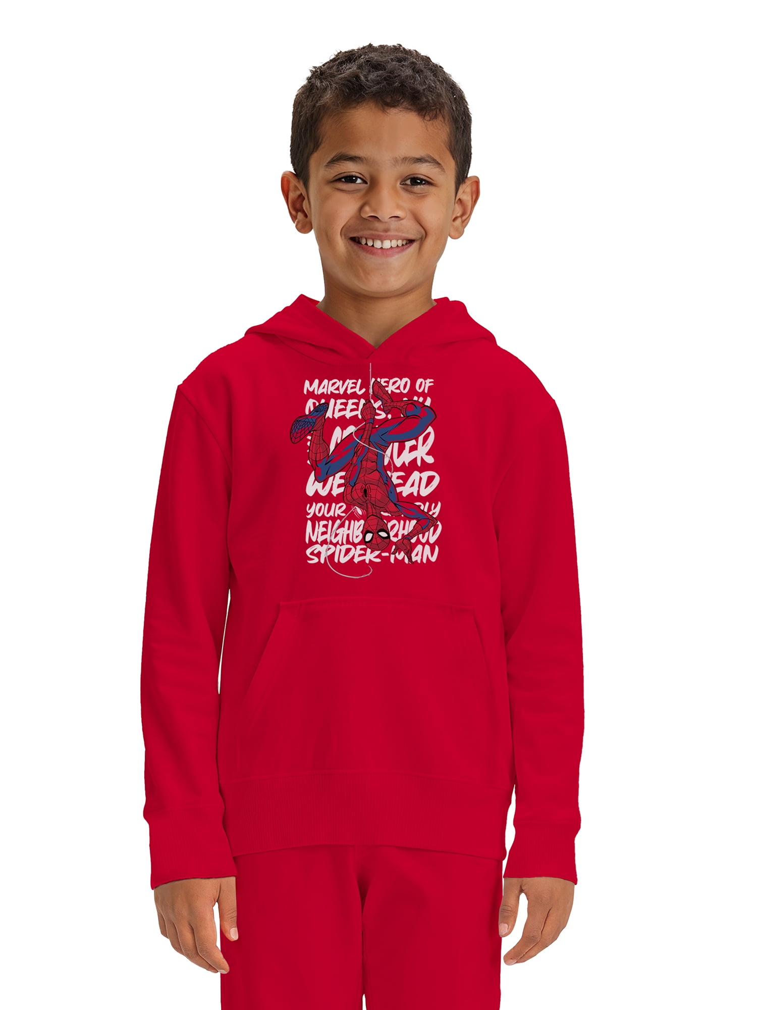 Spider-Man Kids Graphic Fleece Hoodie with Long Sleeves, Sizes 6-18 ...